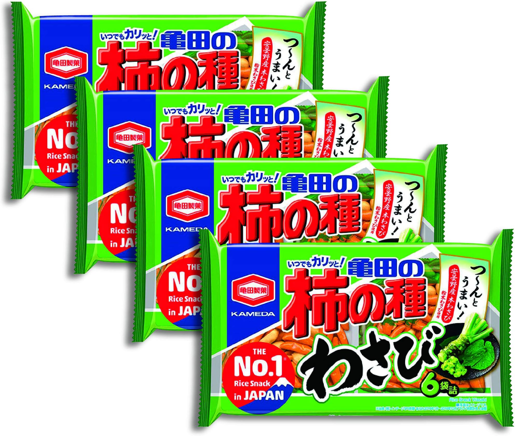 Amazon.com: Kameda Seika Kakinotane Rice Cracker with Peanuts Wasabi ...