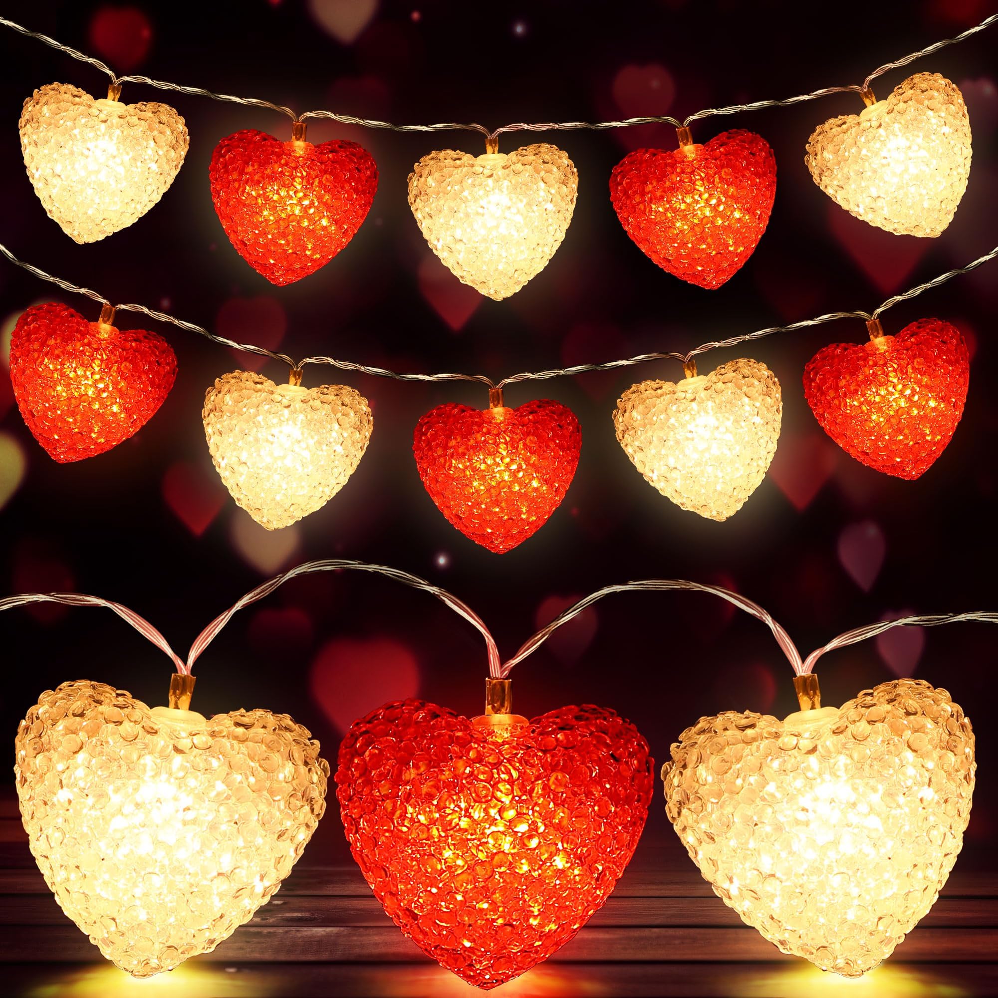 Amazon.com: Northlight 10-Count Red Heart Mini Valentine's Day Light ...