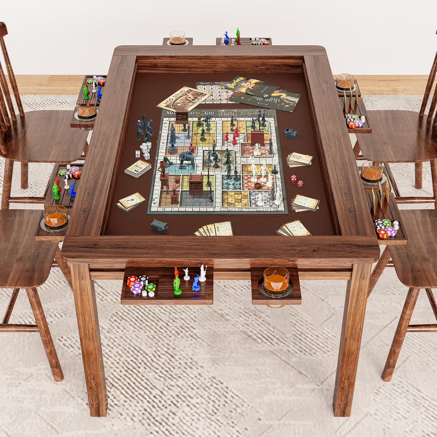 Amazon.com: LAUSAINT HOME Board Game & Card Table for 6 Players with ...