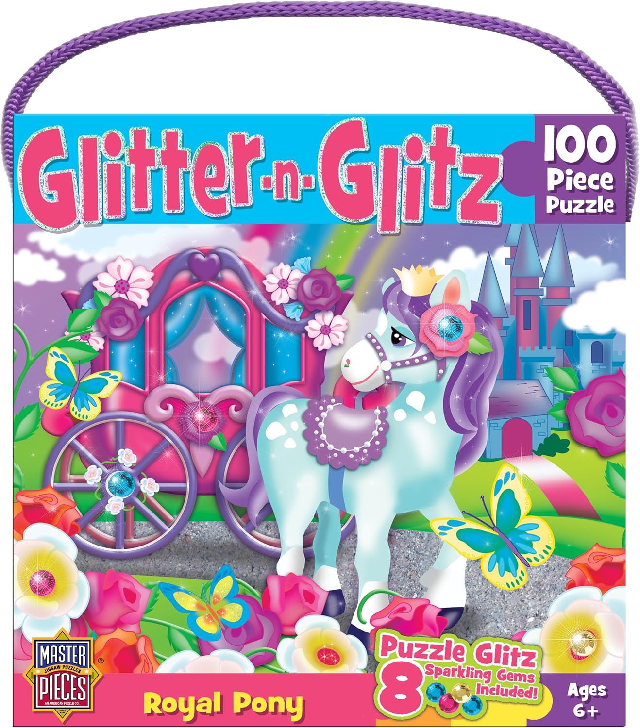 Amazon.com: MasterPieces Glitter and Glitz Royal Pony Jigsaw Puzzle ...