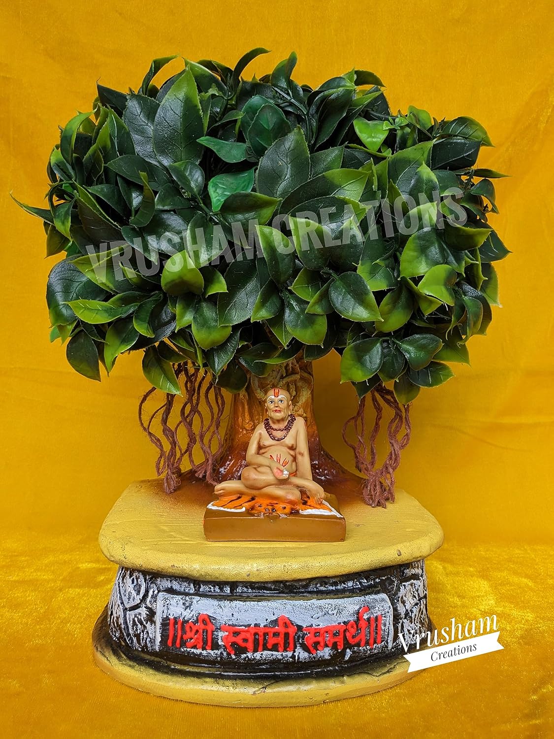 Buy VRUSHAM CREATIONS - Shri Swami Samarth Murti with Tree 1 Feet (LED ...