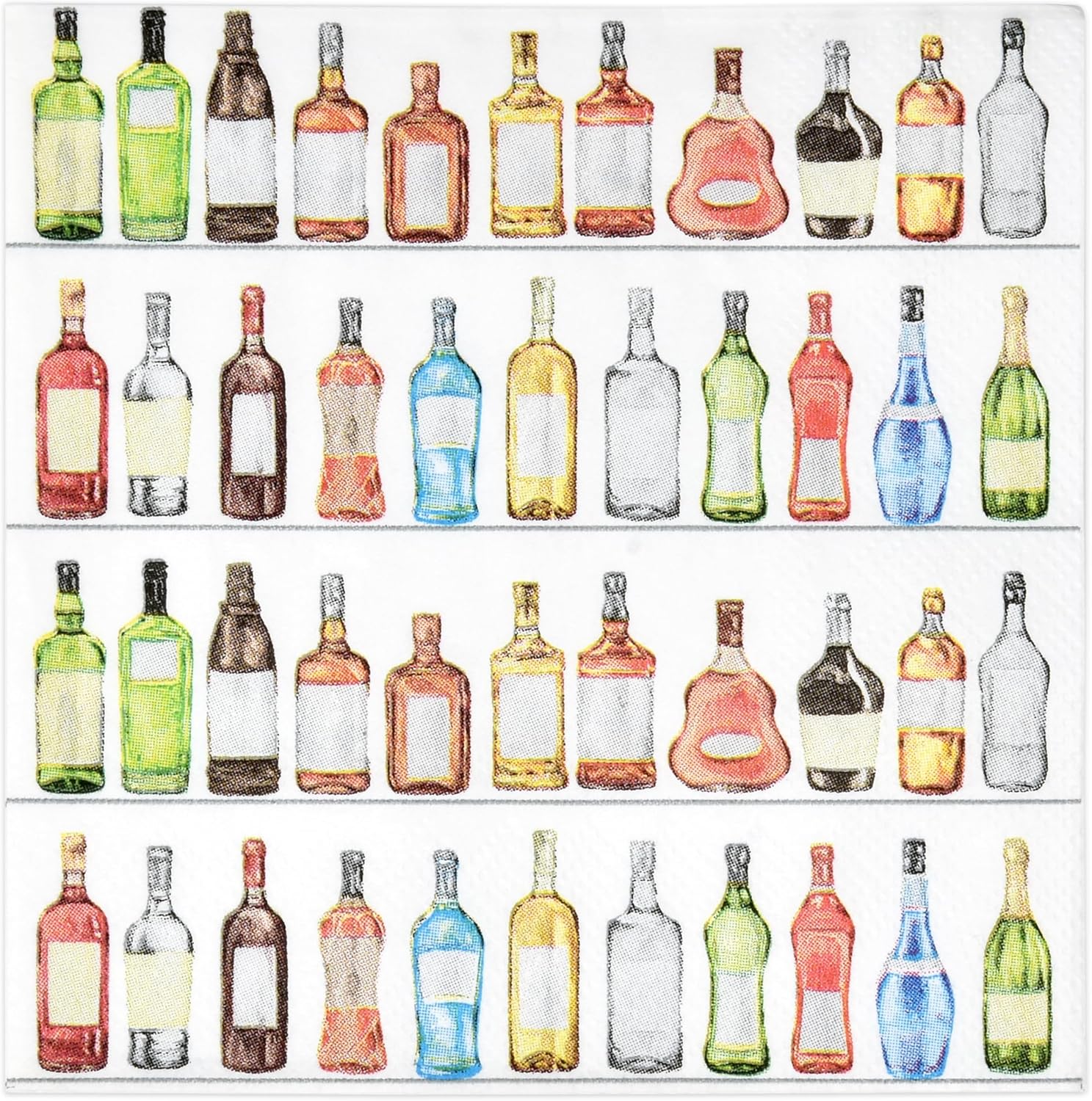 Amazon.com: Gift Boutique 100 Wine Shelves Cocktail Napkins Disposable ...