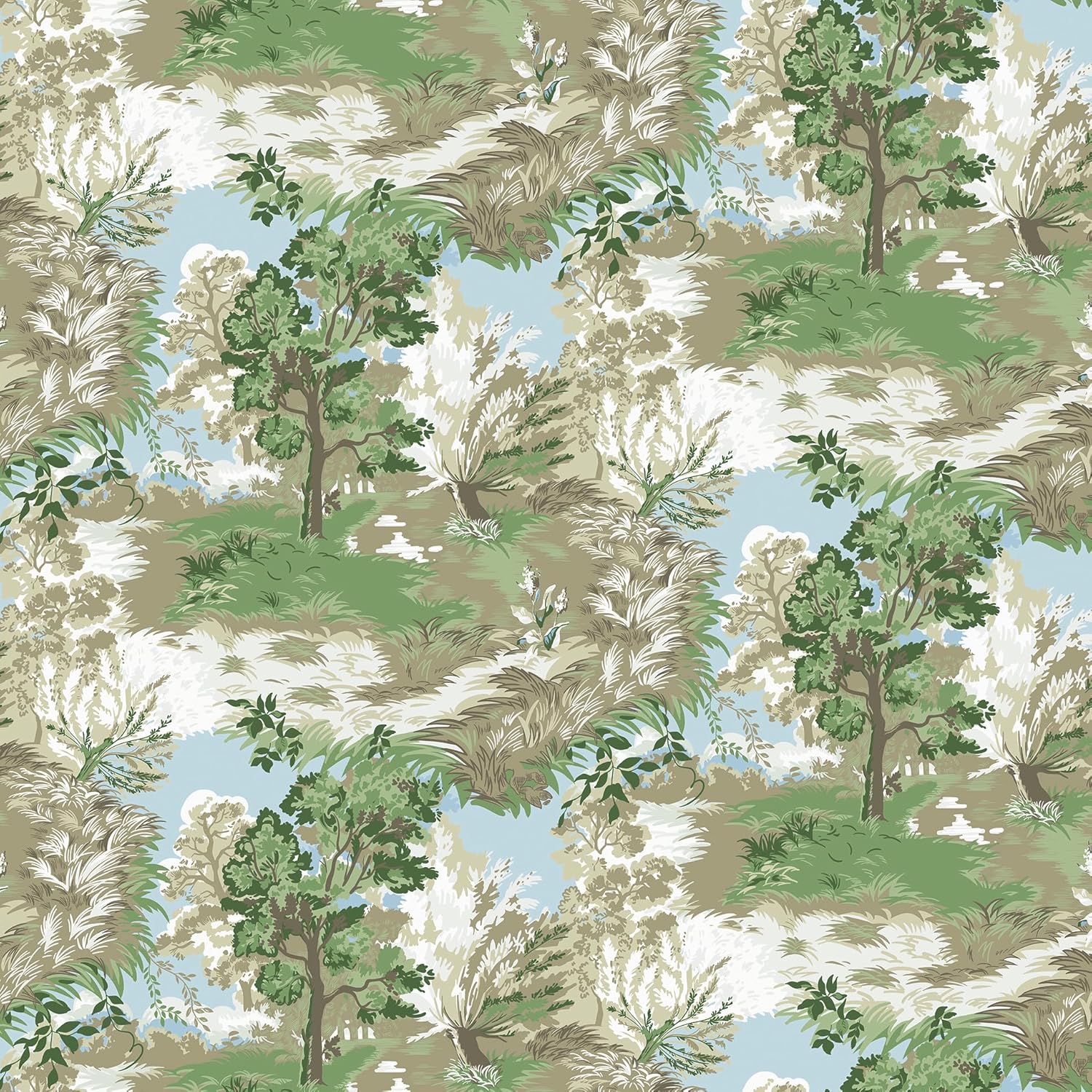 Guvana Boho Peel and Stick Wall Forest Blue and Green Wall Jungle DIY ...