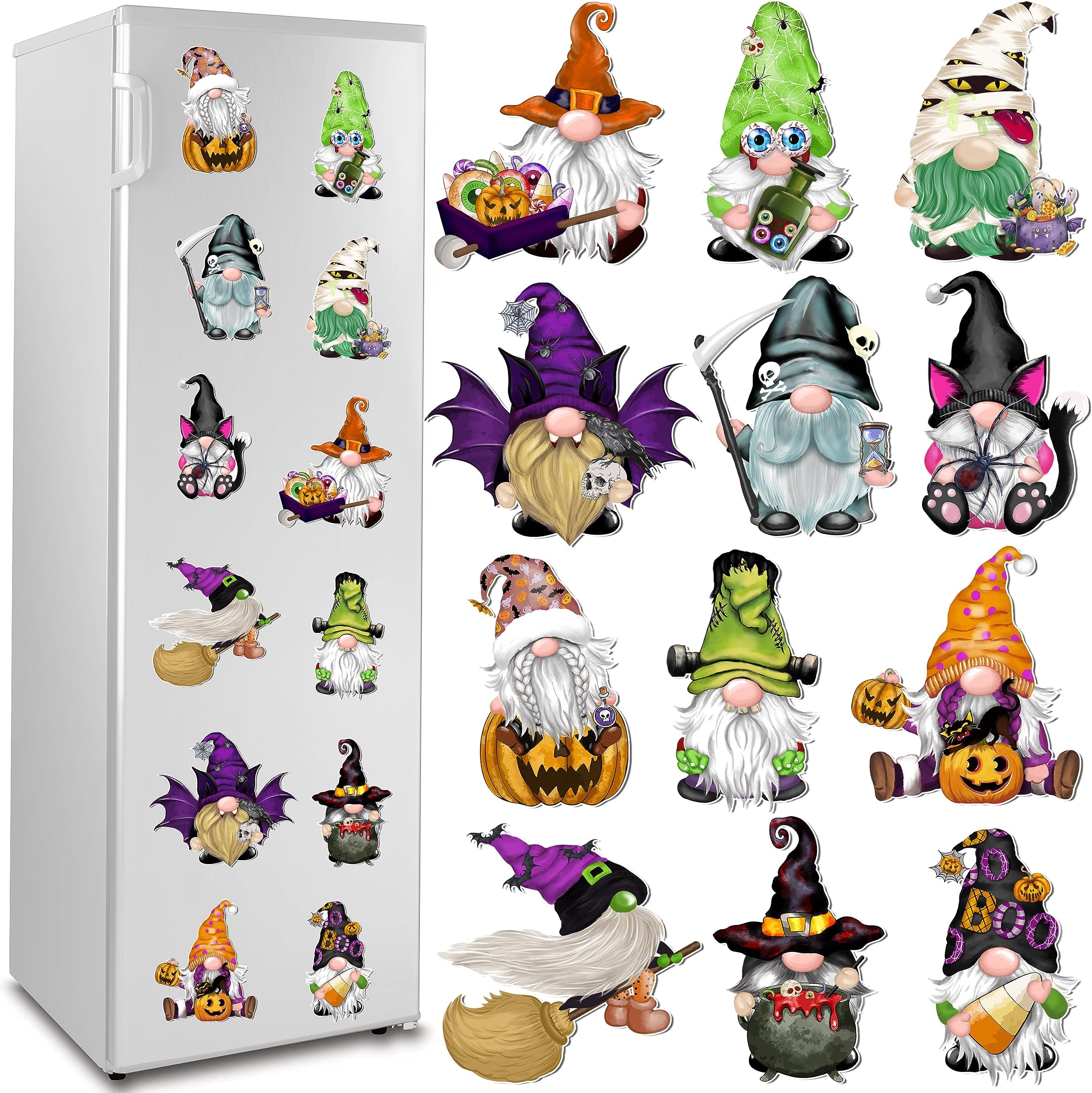 Amazon.com: Harloon 24 Pieces Halloween Refrigerator Magnets Pumpkin ...