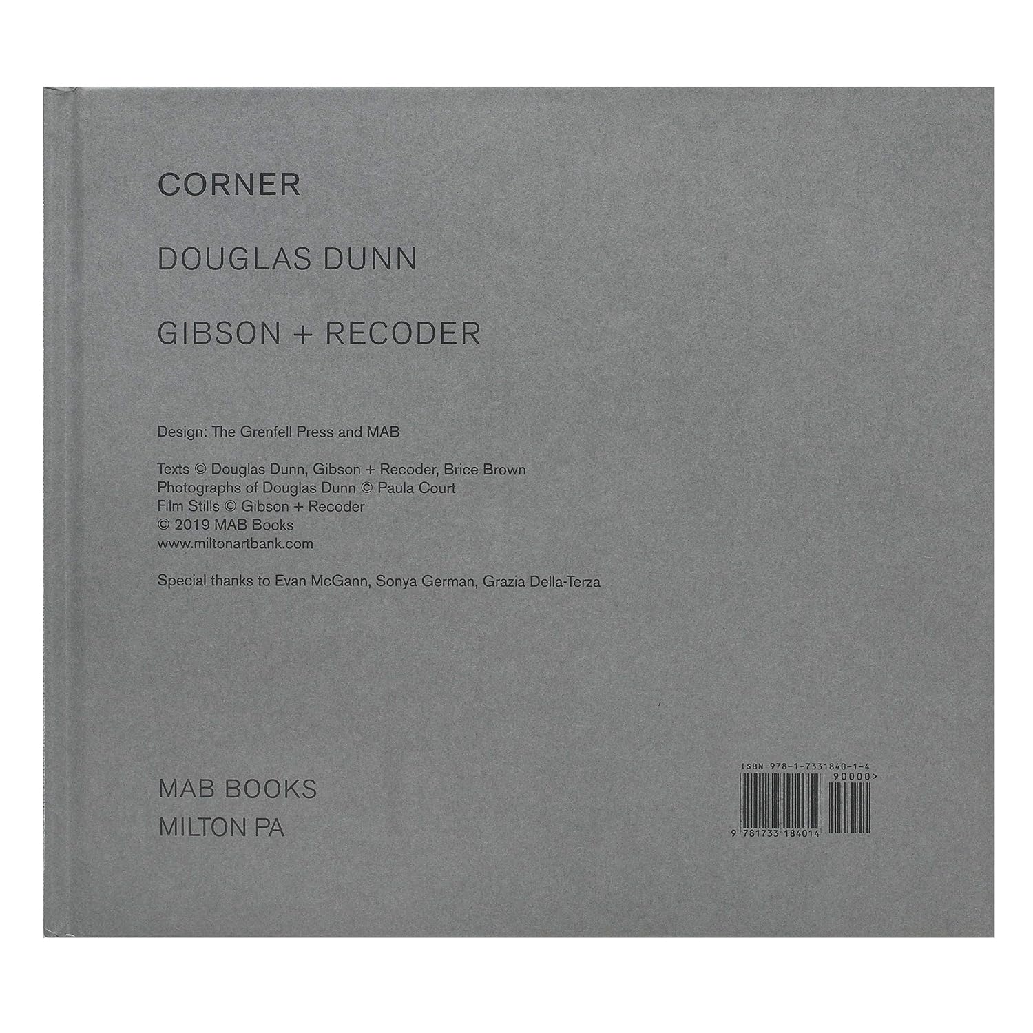 CORNER: Gibson Recoder, Douglas Dunn, Brice Brown: 9781733184014 ...