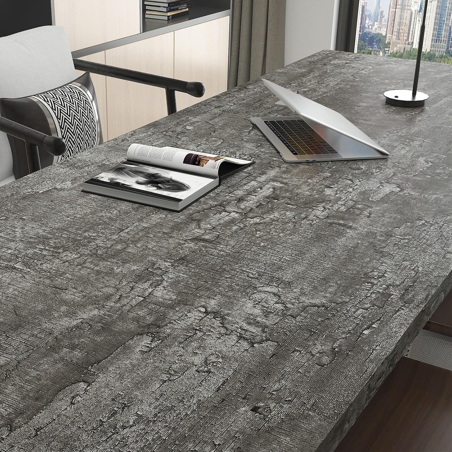 YENHOME Wood Peel and Stick Countertop and Wall Decor Gray Self ...