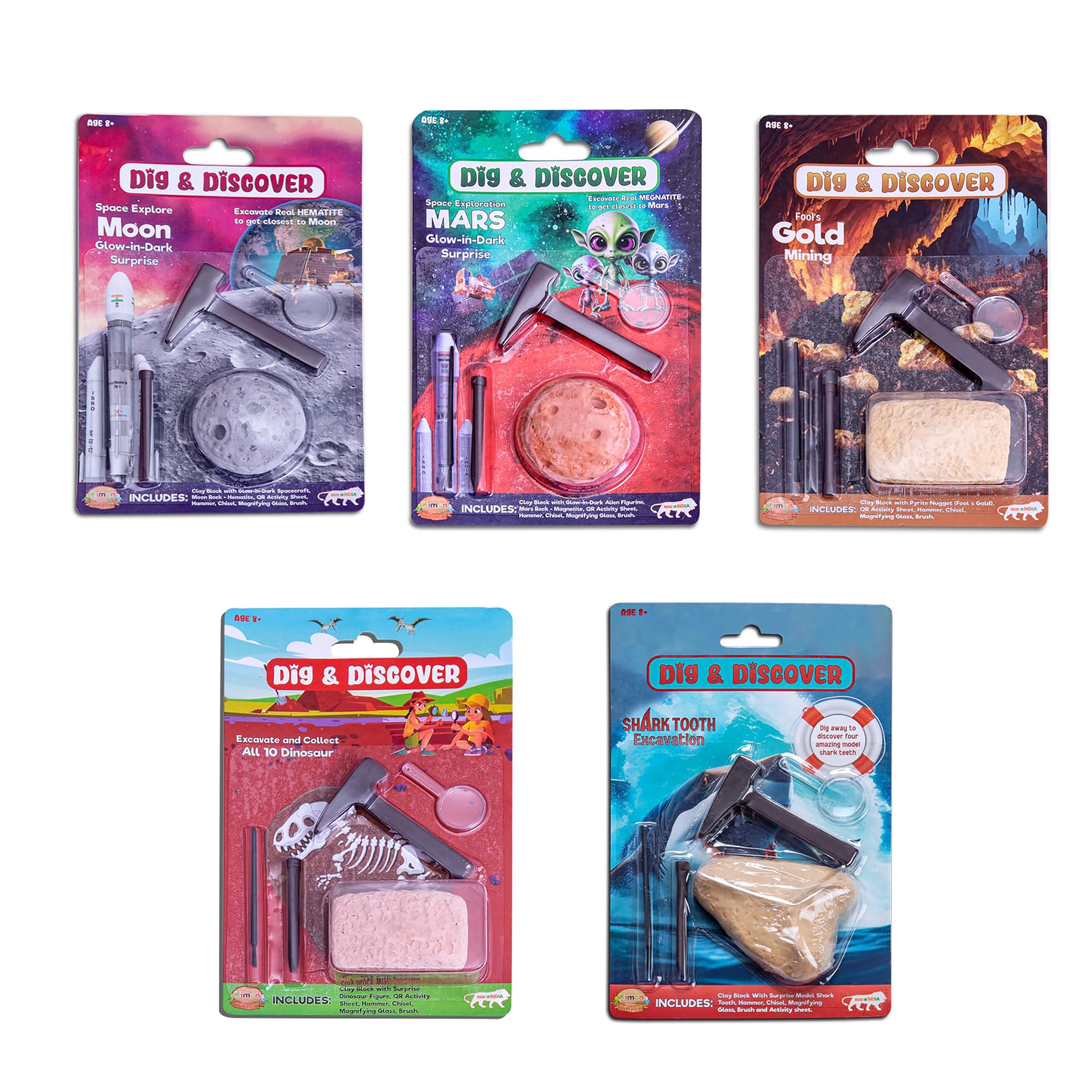 Buy Dig & Discover Excavation Kit Blister Combo 5 - Glow-in-Dark ...