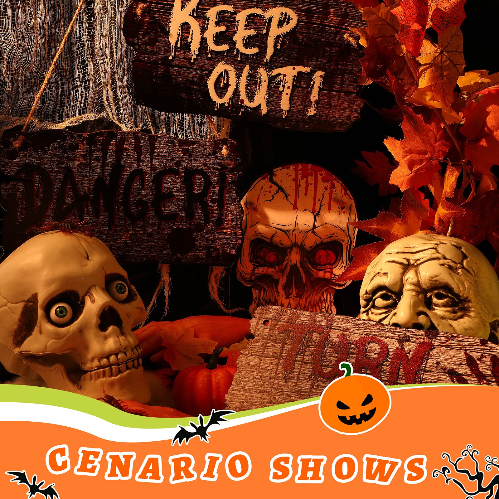 Snapklik.com : 3 Pieces Halloween Decorations Door Sign Beware Props ...