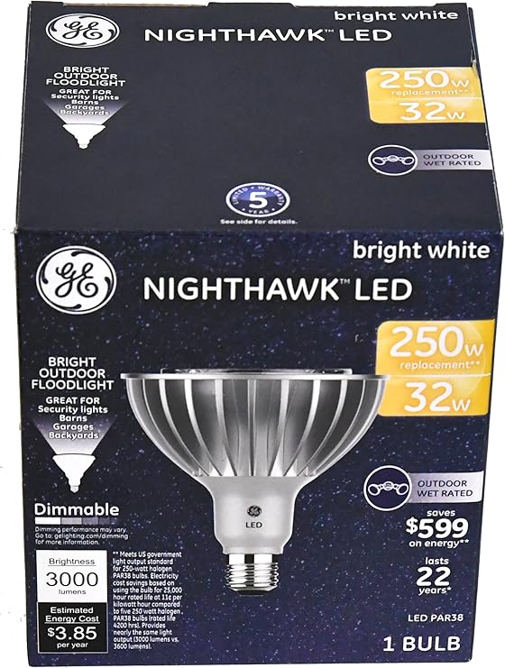 Nighthawk LED 32W GE LED Bright White Outdoor Floodlight 3000 Lumens (1 ...