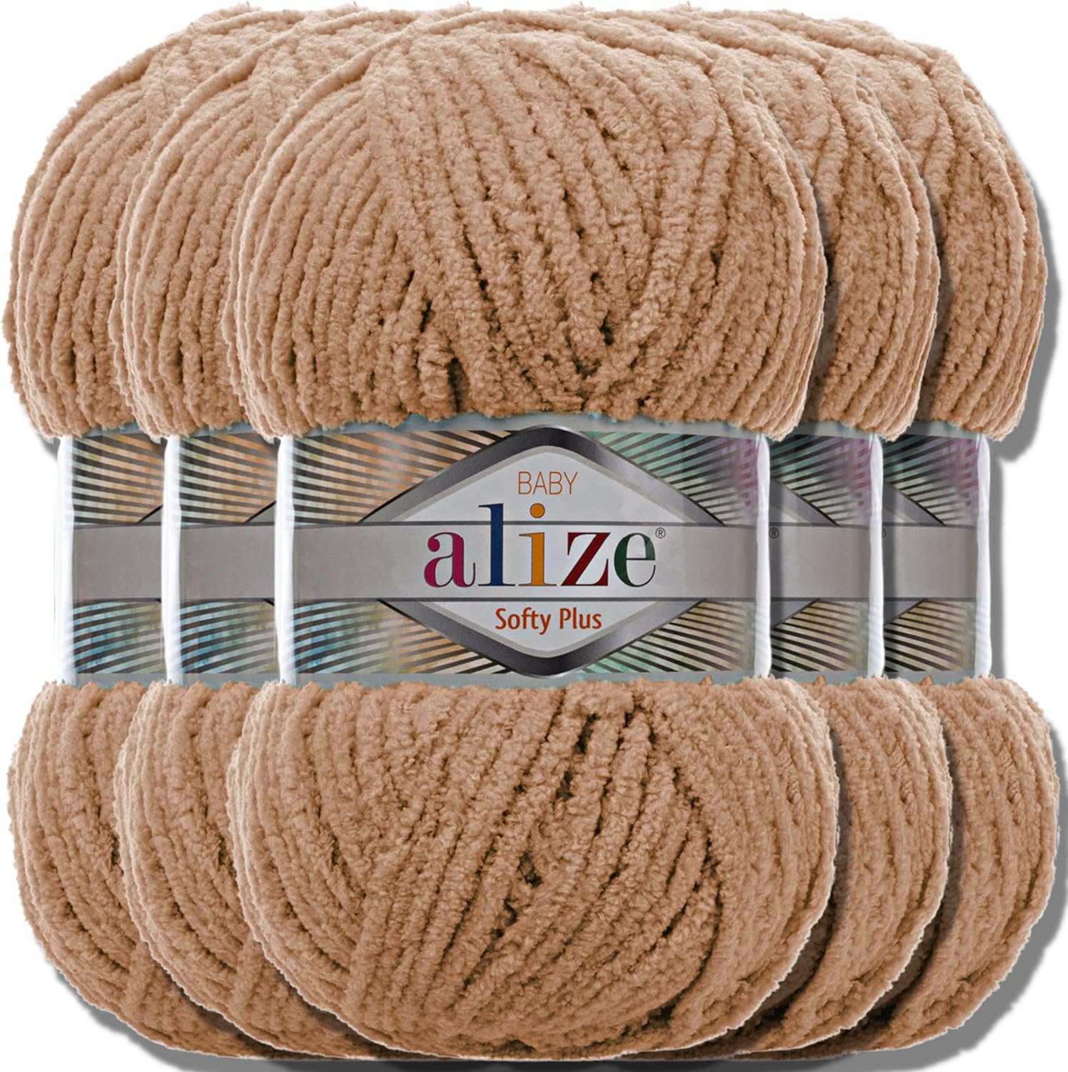 Alize 5x 100g Softy Plus türkische Wolle Super Bulky Chenillegarn ...