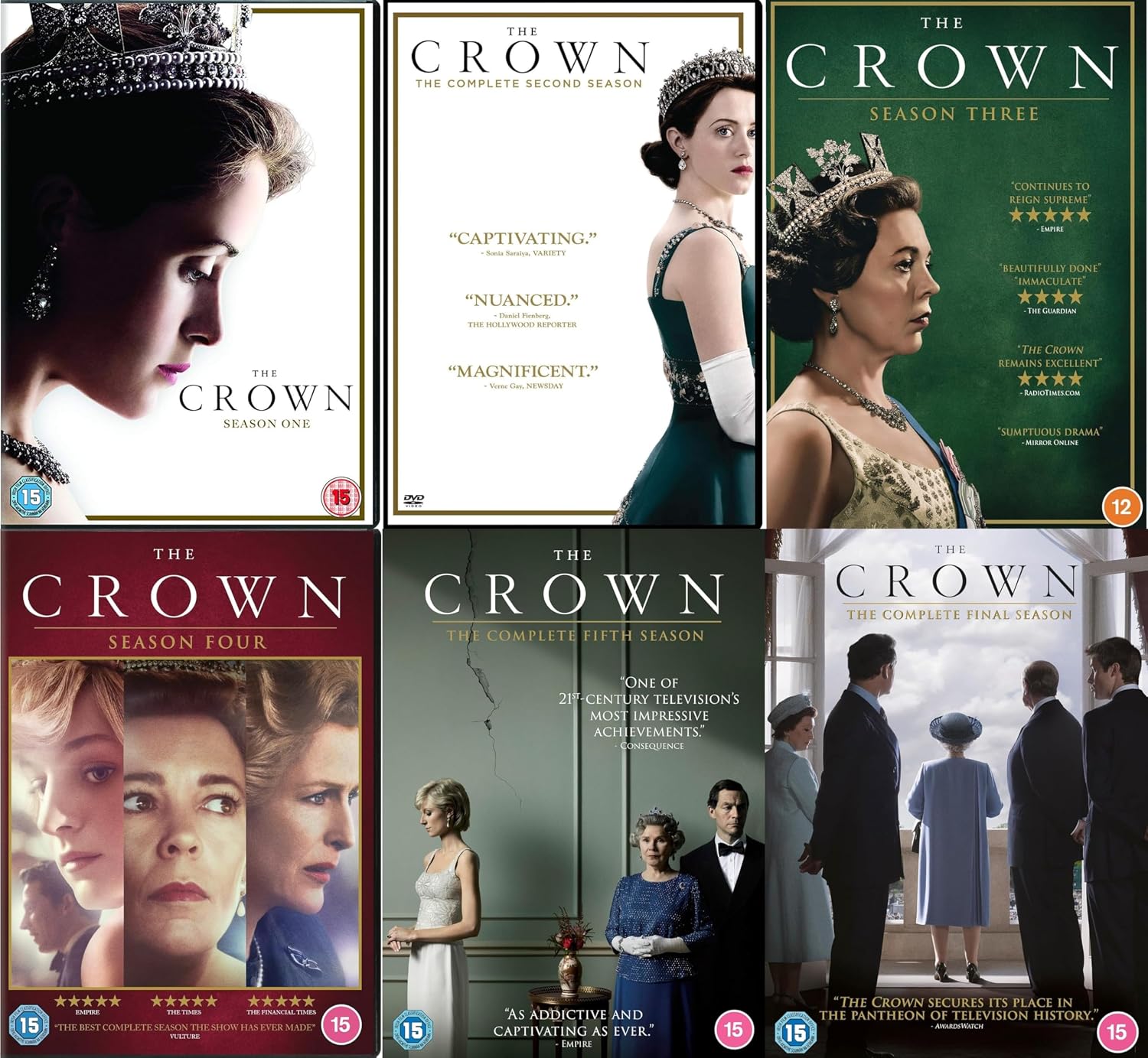 The Crown Series 1-6 Complete Collection DVD - The Crown 1,2,3,4,5,6 ...