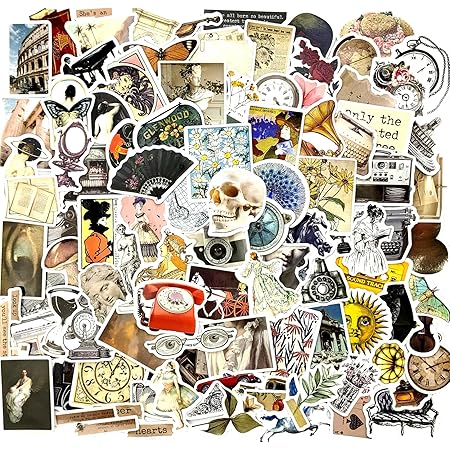 Amazon.com: Vintage Aesthetic Stickers Pack 50PCS, Glueewee Cute Retro ...