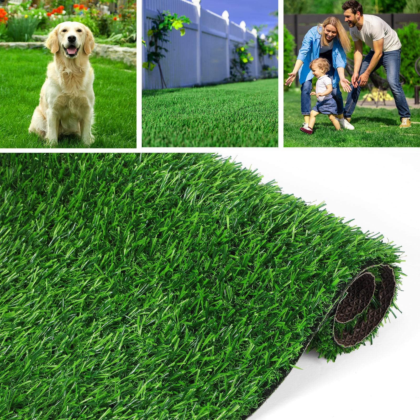 Amazon.com: Mudder Artificial Grass Rug, Large Turf Roll with Anti Slip ...
