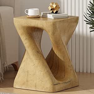 Amazon.com: Merax Twist Shape MGO Accent Side Table Set, Unique Modern ...
