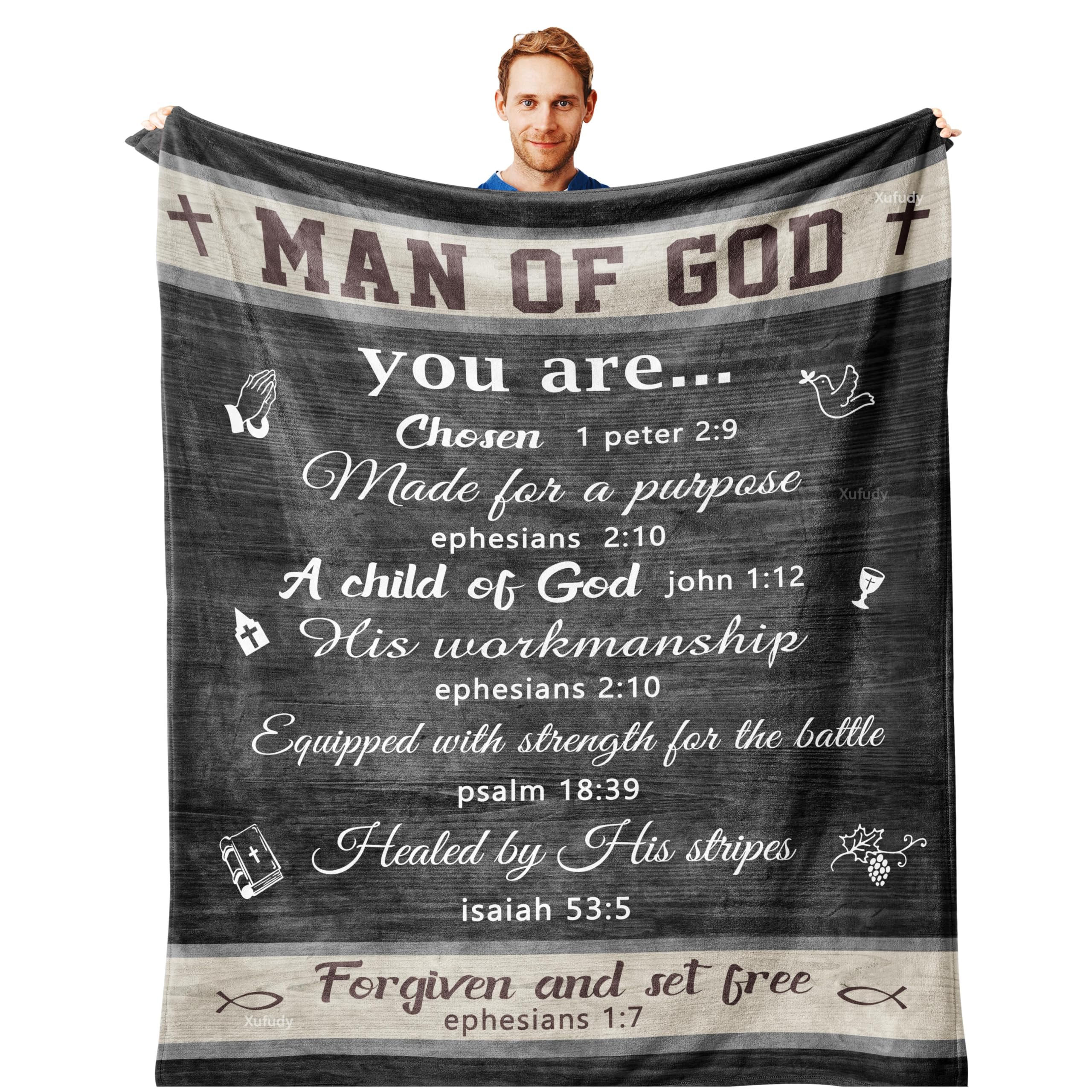 Amazon.com: Xufudy Christian Gifts for Men, Catholic Gifts Blanket 60 ...