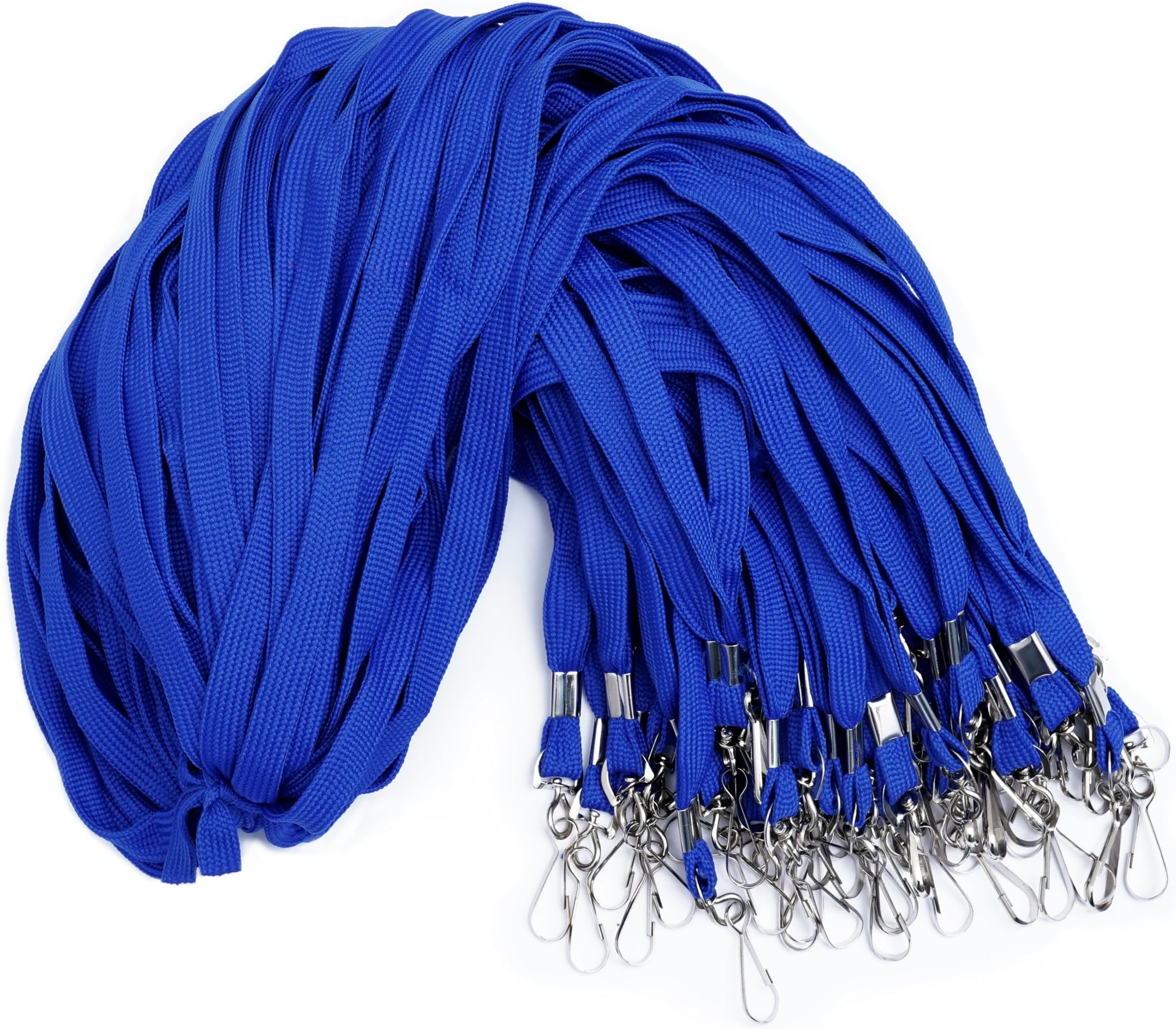 Amazon.com: 100-Pack Blue Lanyards for ID Badges with Swivel J-Hooks ...