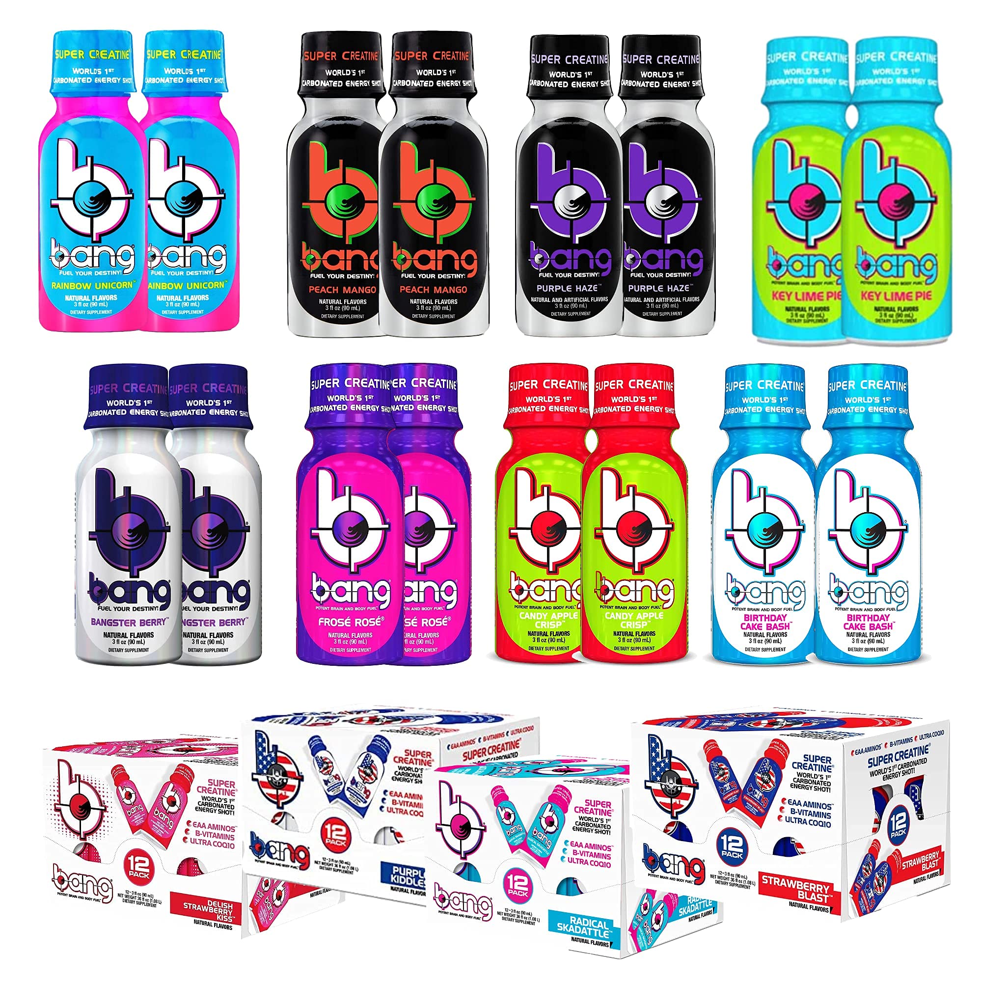 Buy Bang Energy Bang World's First Carbonated Energy - Contains All 12 ...