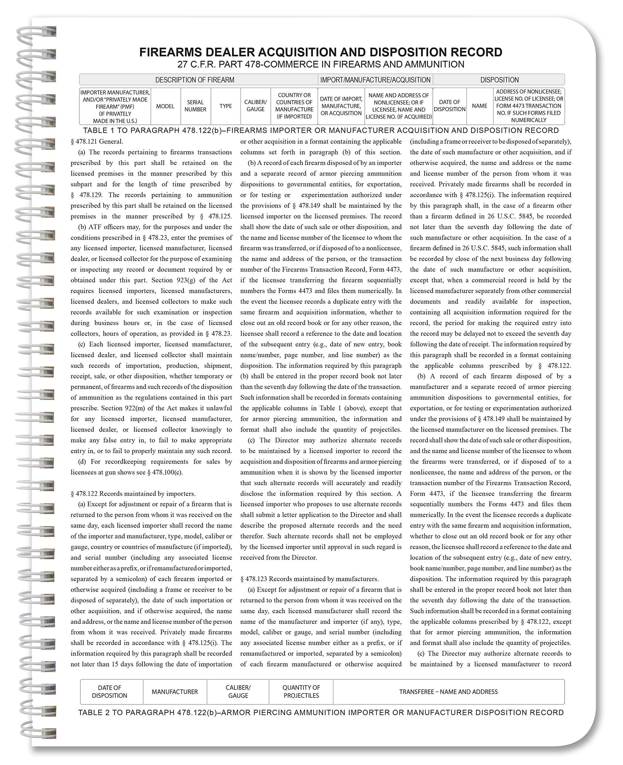 Snapklik.com : BookFactory Firearms Acquisition And Disposition A&D Gun ...