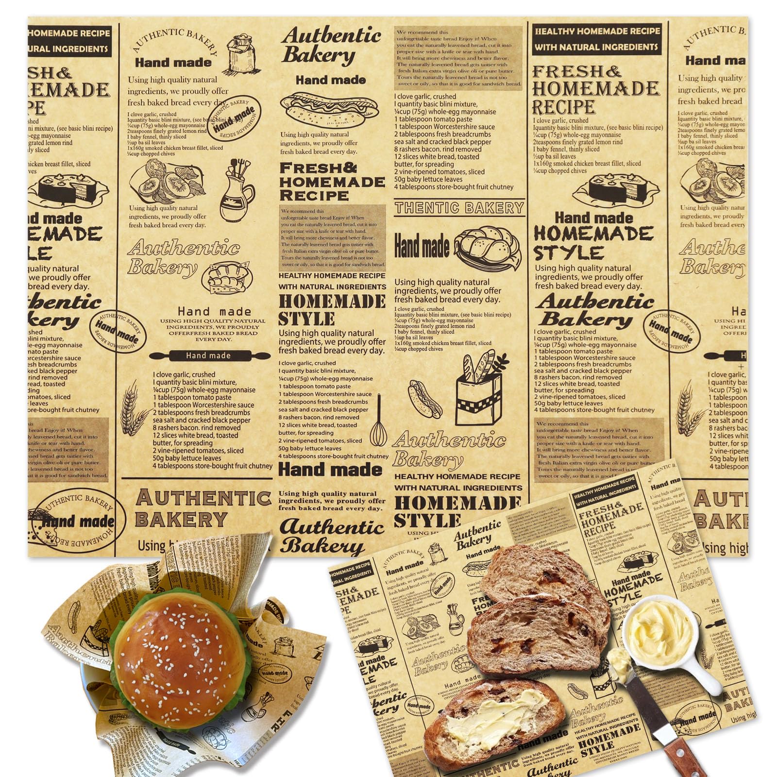 Amazon.com: OTOPETE 200Pcs Food Paper Sheets, 12"x16" Grease Resistant ...