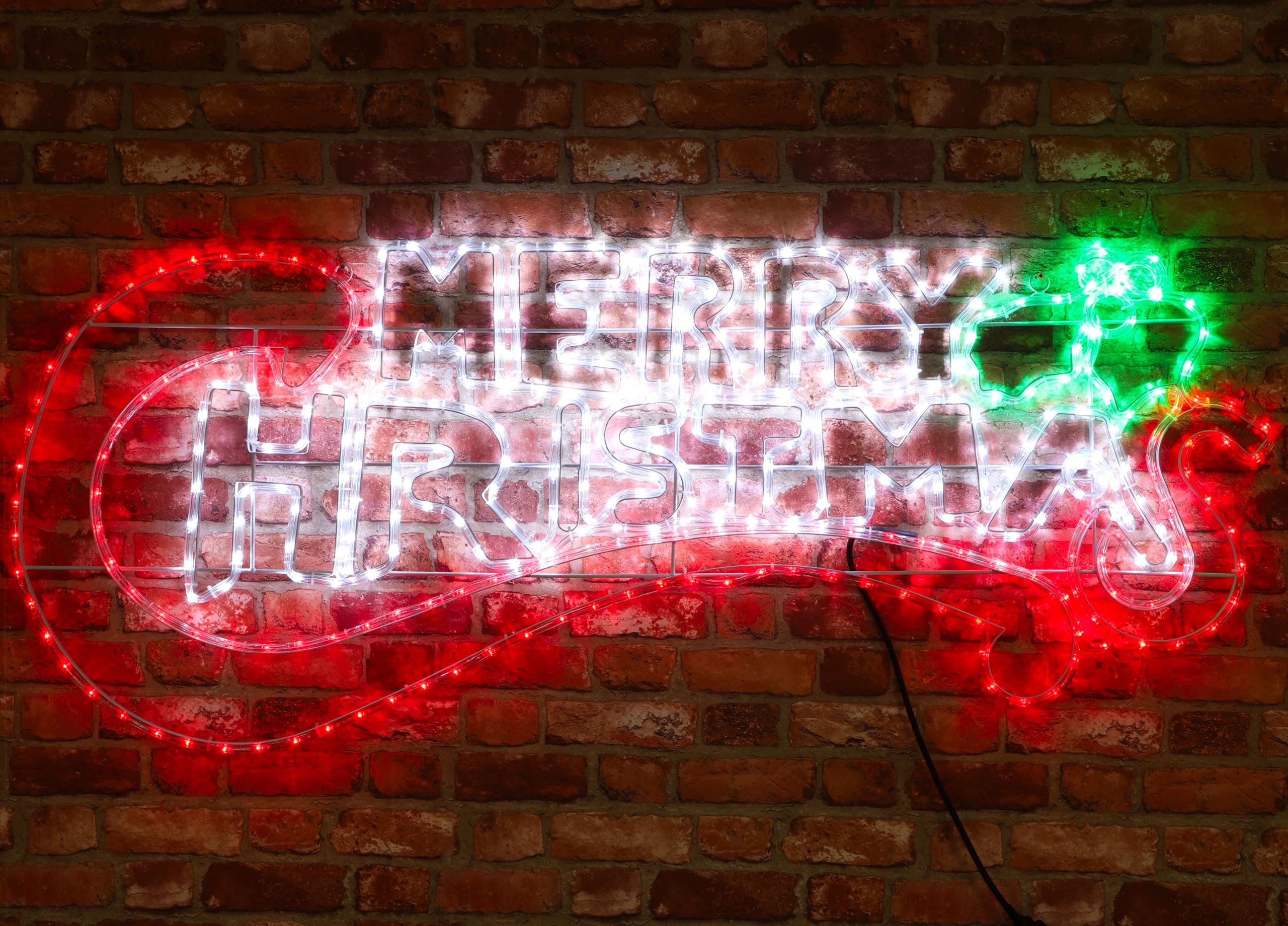 Christmas Concepts® 1.5 Metre Rope Light Merry Christmas Sign with ...