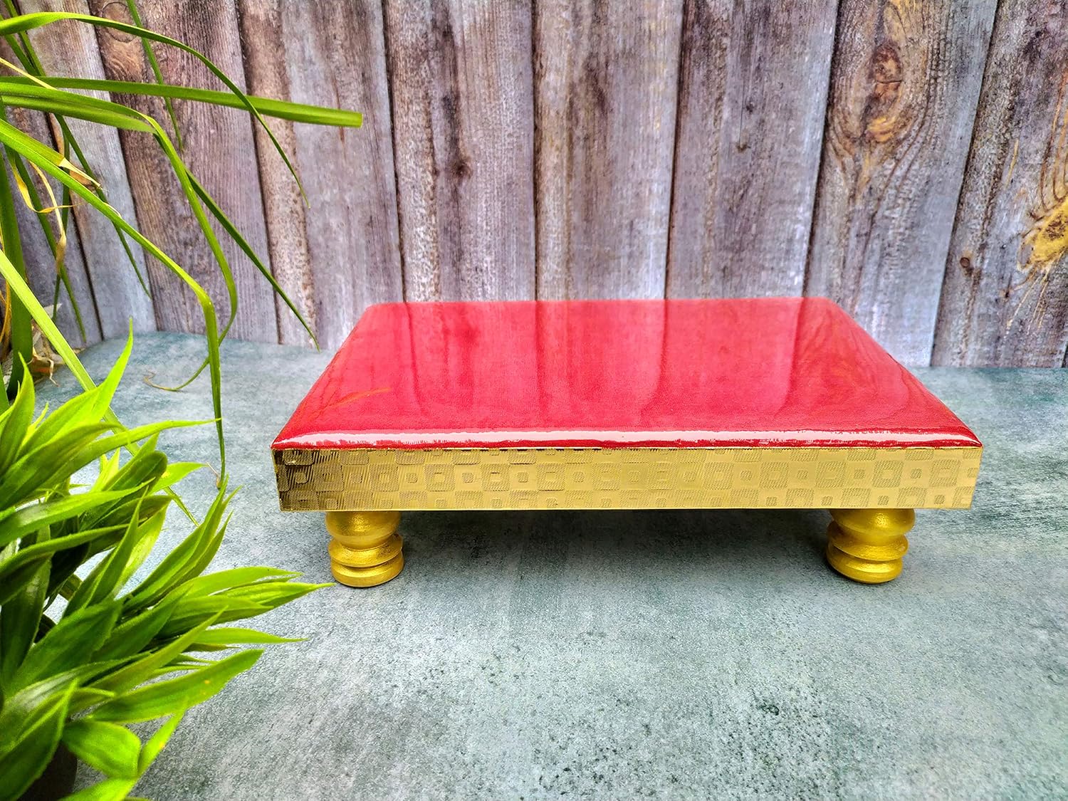 SHINDE EXPORTS Wooden Meenakari Bajot choki chaurang patla chowki for ...