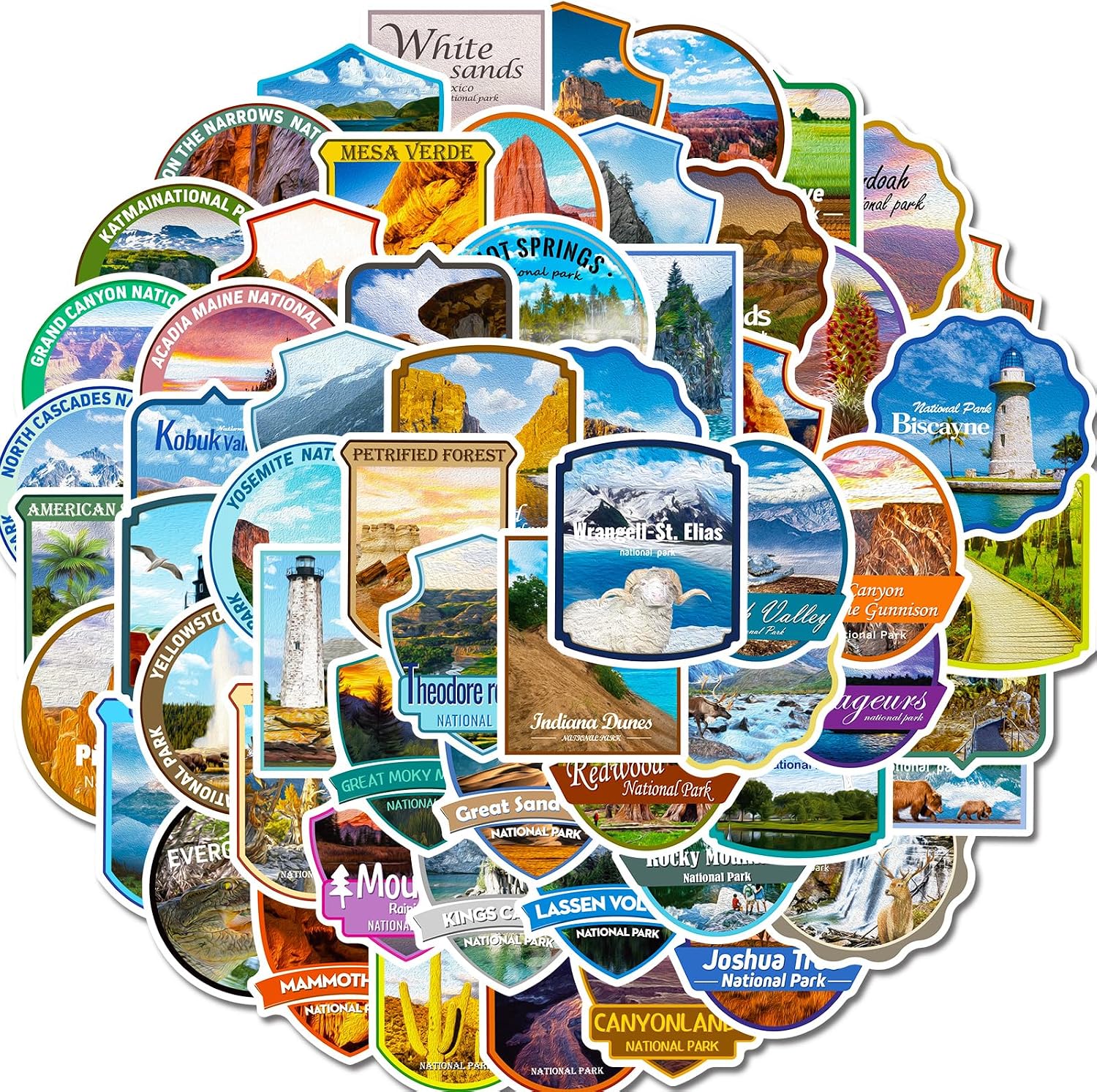 Amazon.com: National Park Sticker Pack Set 50pcs, Outdoor Nature ...