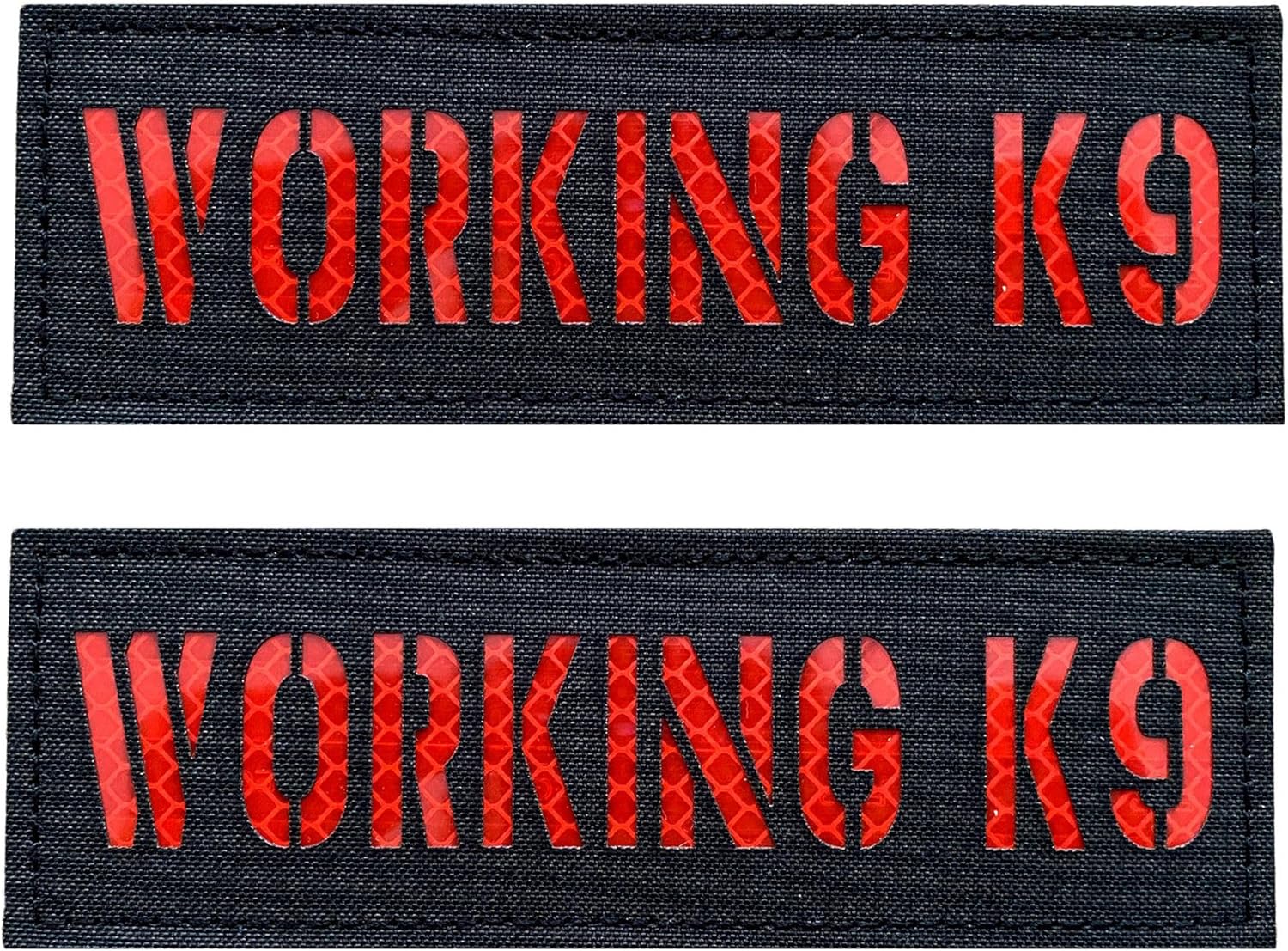 Amazon.com: 2 Pack Black Red Reflective Laser Cut Tactical Dog Patches ...