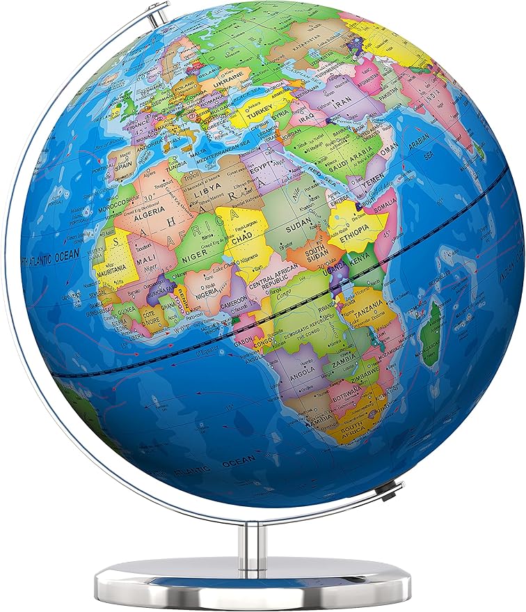 Amazon.com: Waldauge 13" World Globe with Stand, Illuminated ...
