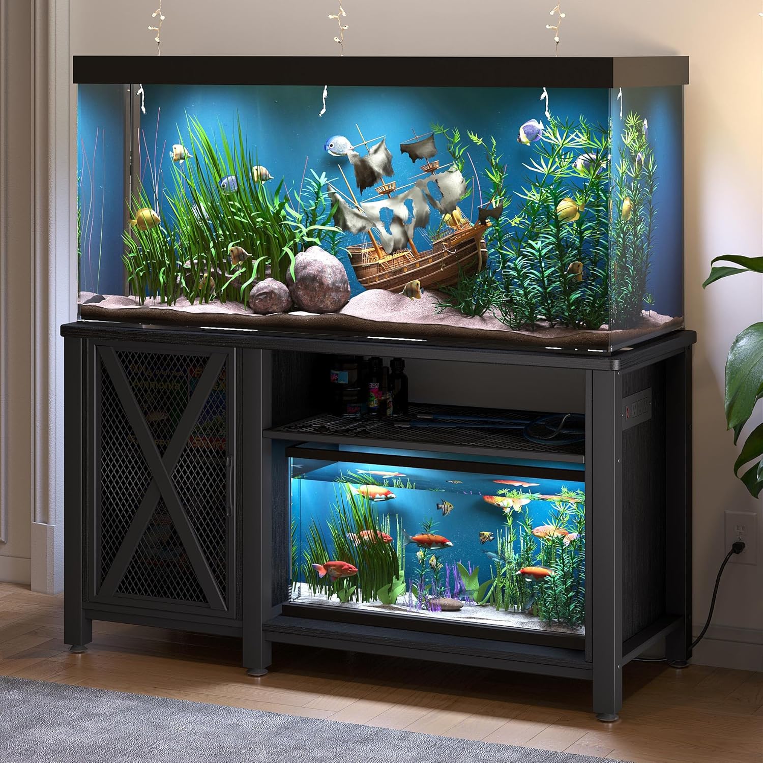 Amazon.com : YITAHOME Heavy Duty 55-75 Gallon Aquarium Stand with Power ...