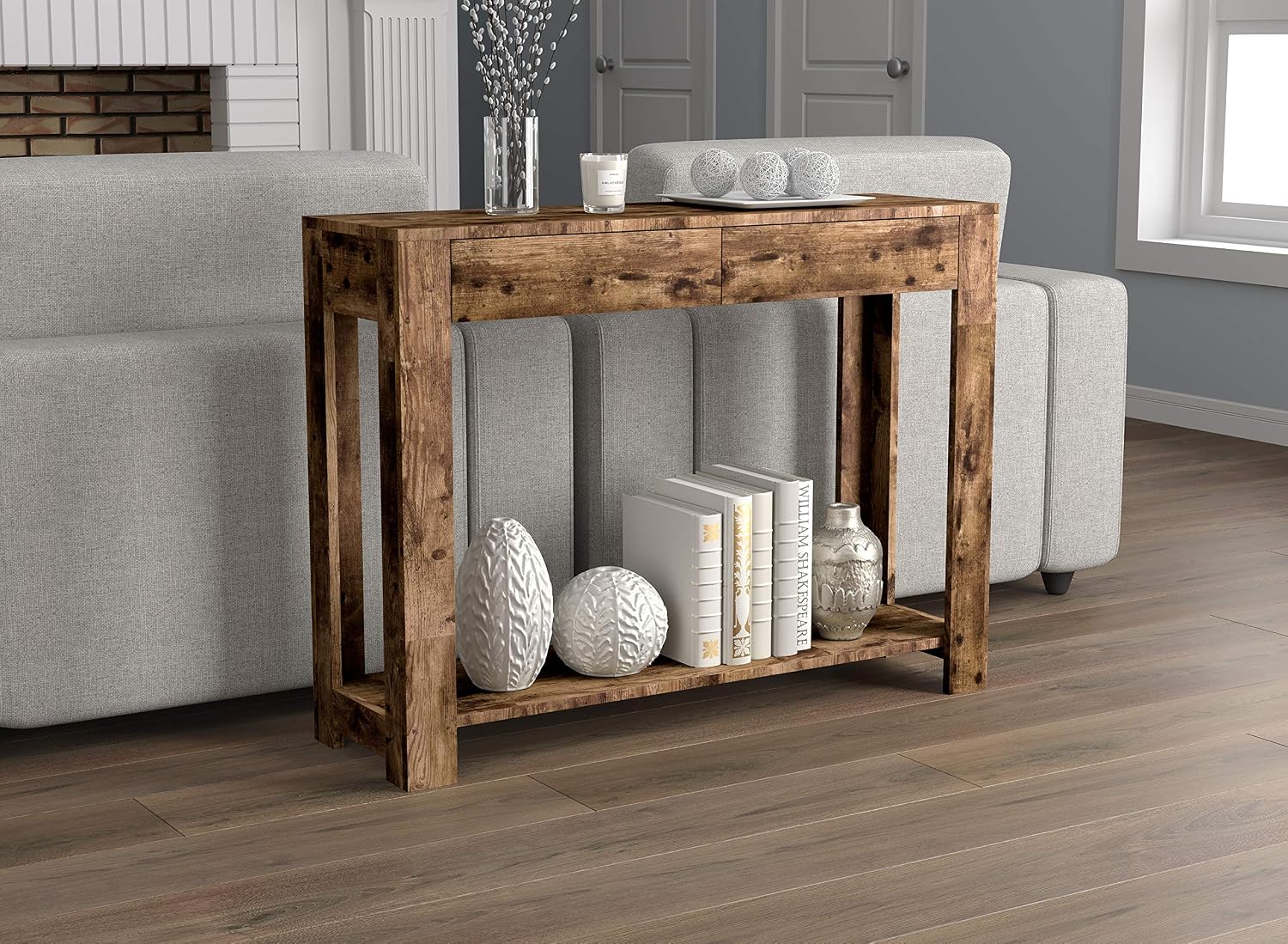 Amazon.com: Safdie & Co. Console Table, Brown Reclaimed Wood : Home ...