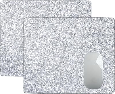 Amazon.com: Mouse Pad Diamond Silver Glitter Sparkle Mousepad Bling ...