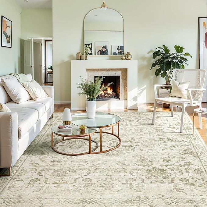 Amazon.com: Sage Green Vintage Living Room Area Rug 5x7 for Playroom ...