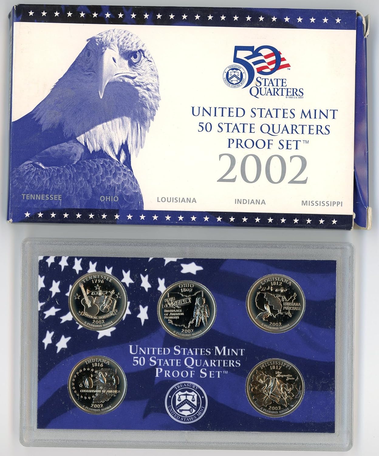 2002 S US Mint Quarters Proof Set Original Government Packaging at ...