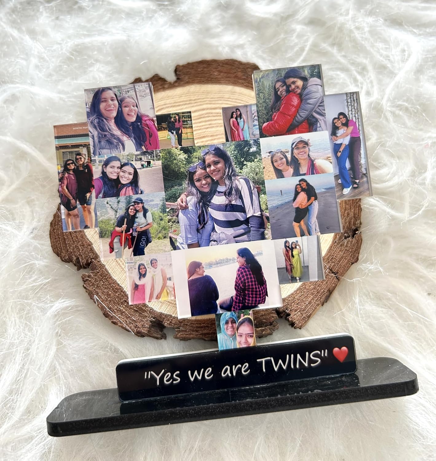 SKYELLA Customised Acrylic Heart Shape Standee With Message In Bottom ...