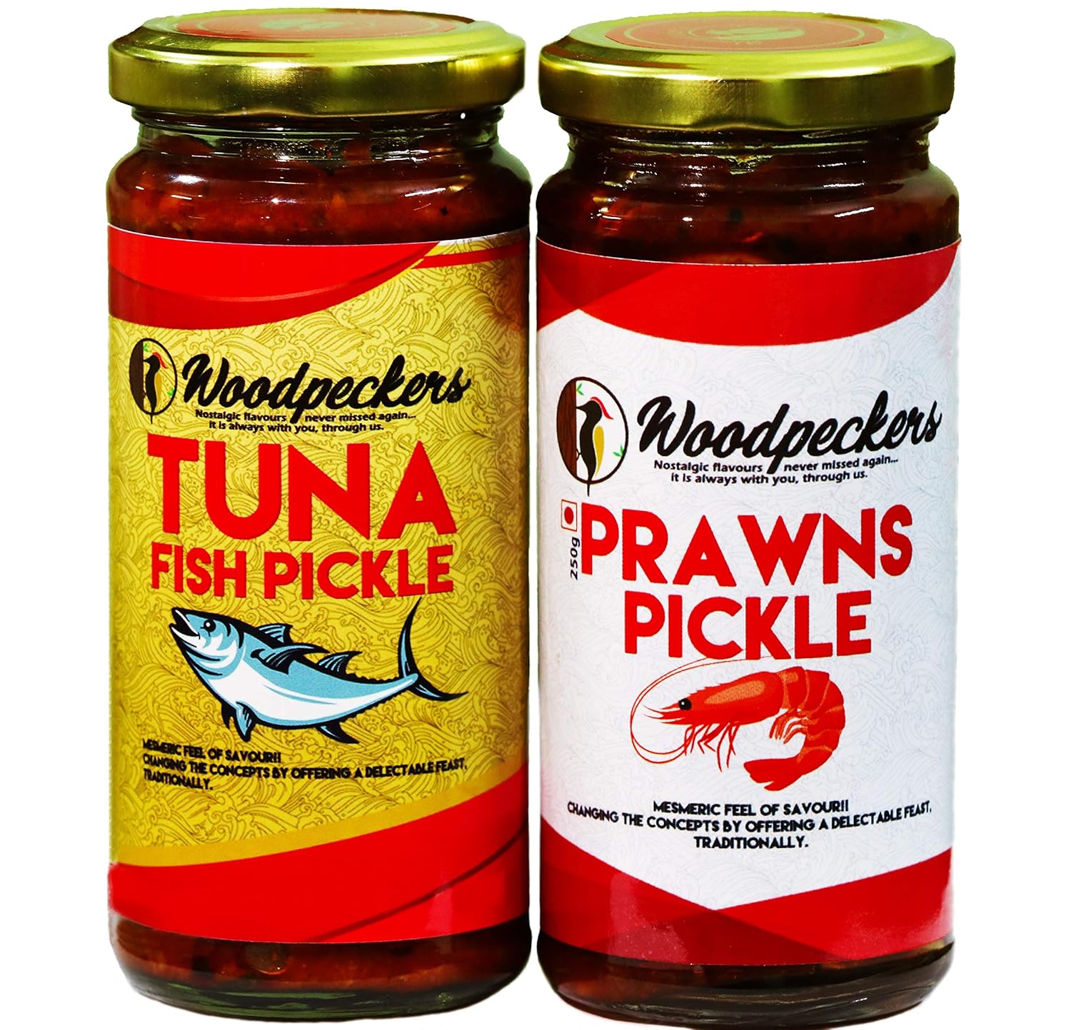 Woodpeckers Premium Combo Pack of Tuna Fish Pickle(250g)+ Prawns Pickle ...