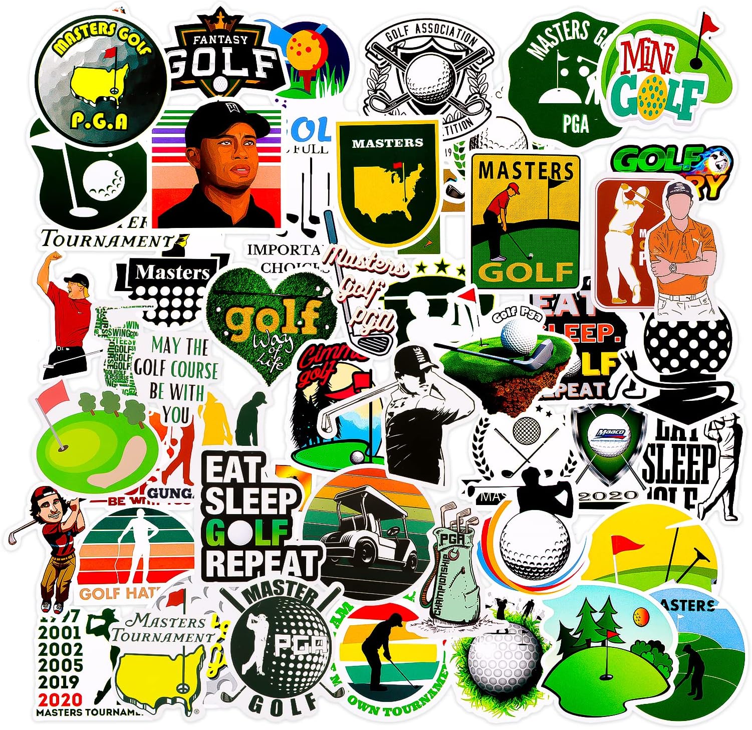 Amazon.com: Cobee Golf Stickers Pack, 50 Pieces Sports Golf Decal Pack ...