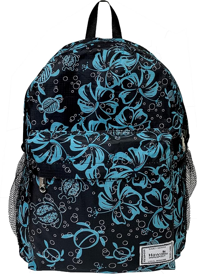 Amazon.com | Hawaii Spirit Classic Backpack (Honu Family -Black-Teal ...