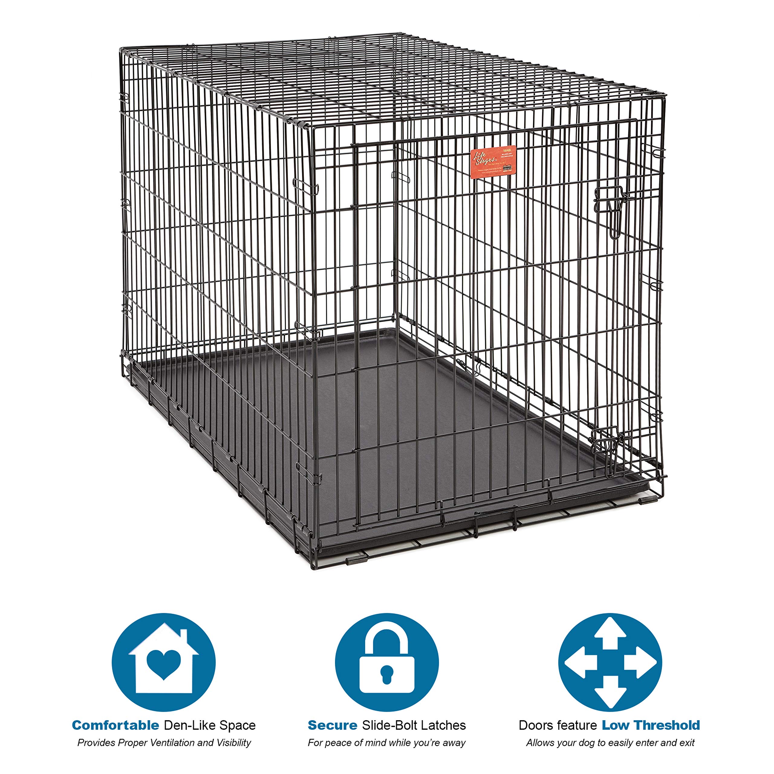 MidWest Homes for Pets Single & Double Door Life Stages Dog Crate ...