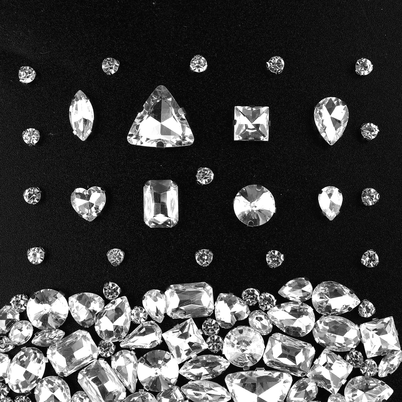 Amazon.com: 104pcs Clear Crystal Rhinestones Gems Diamond Stone ...