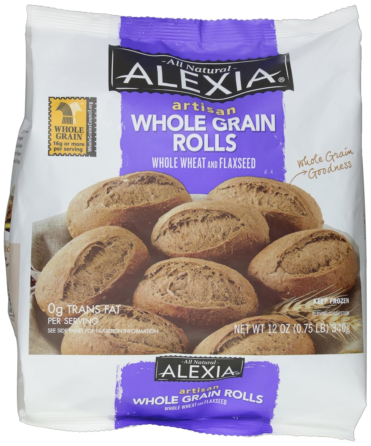 Amazon.com: Alexia, Whole Grain Rye Rolls, Low Fat, 12 oz (Frozen ...