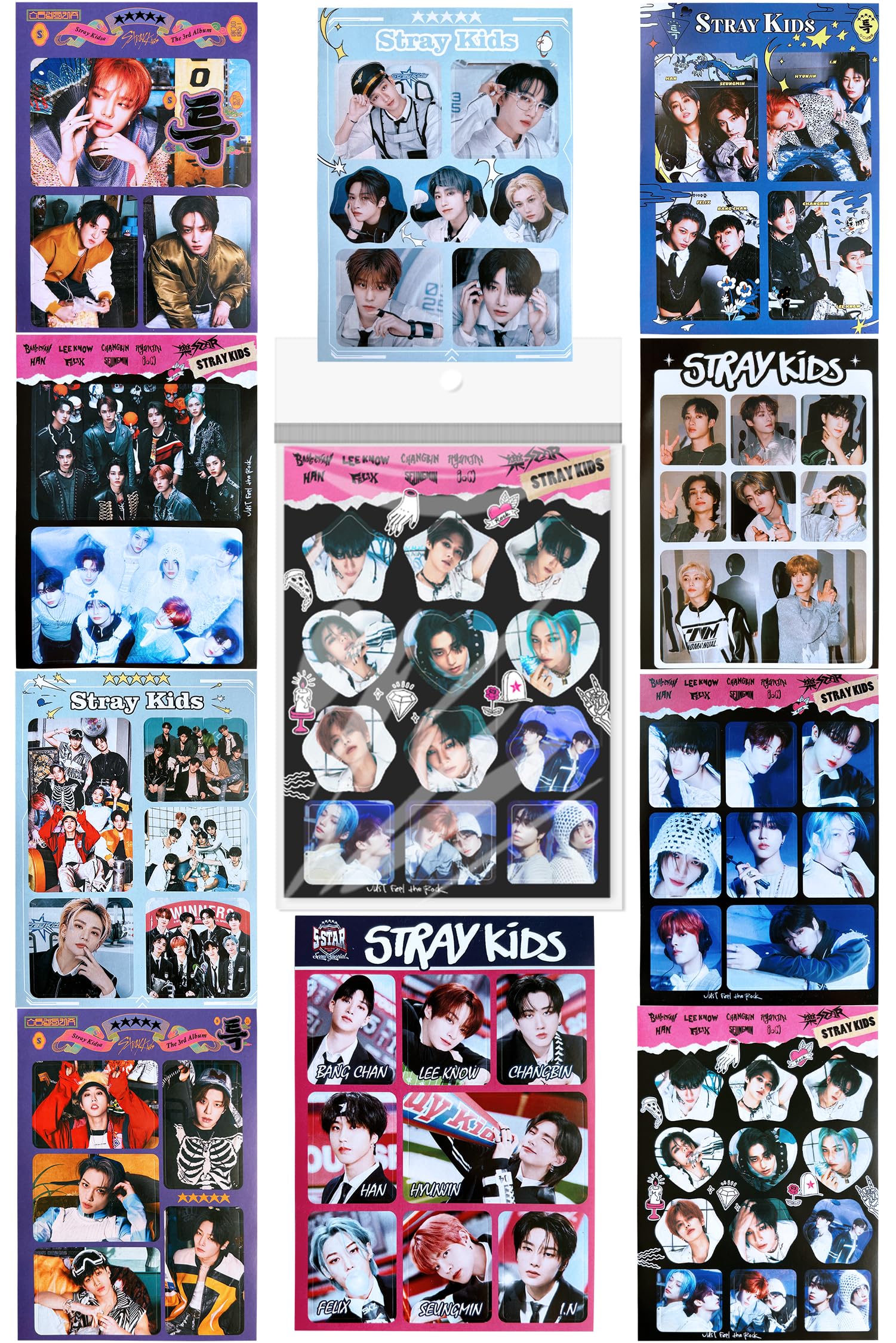 Amazon.com: KPOPBP Stray Kids 10 Sheets Laptop Stickers PVC Luggage ...