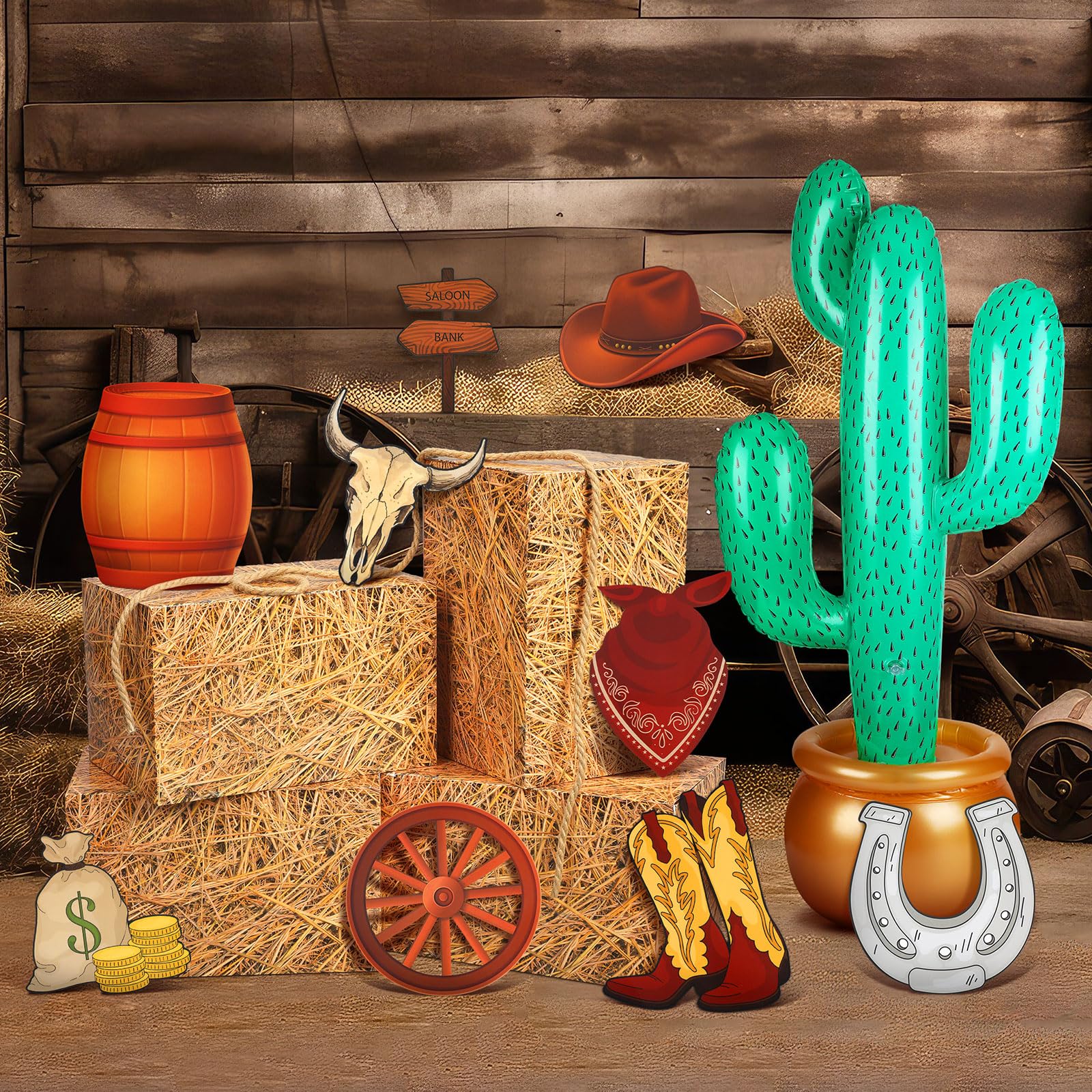 Amazon.com: JellyArch 14 Pcs Western Party Decorations West Cowboy Set ...