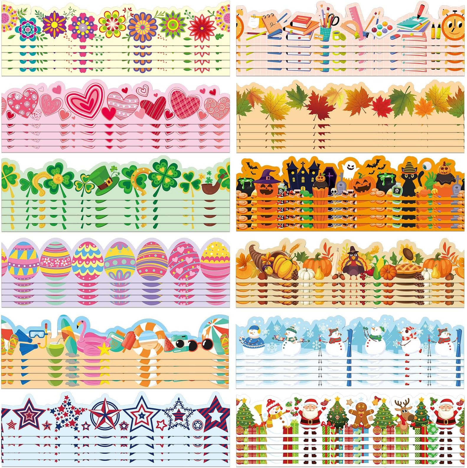 Amazon.com: Geyee 360 Pcs 4th of July Bulletin Board Borders ...