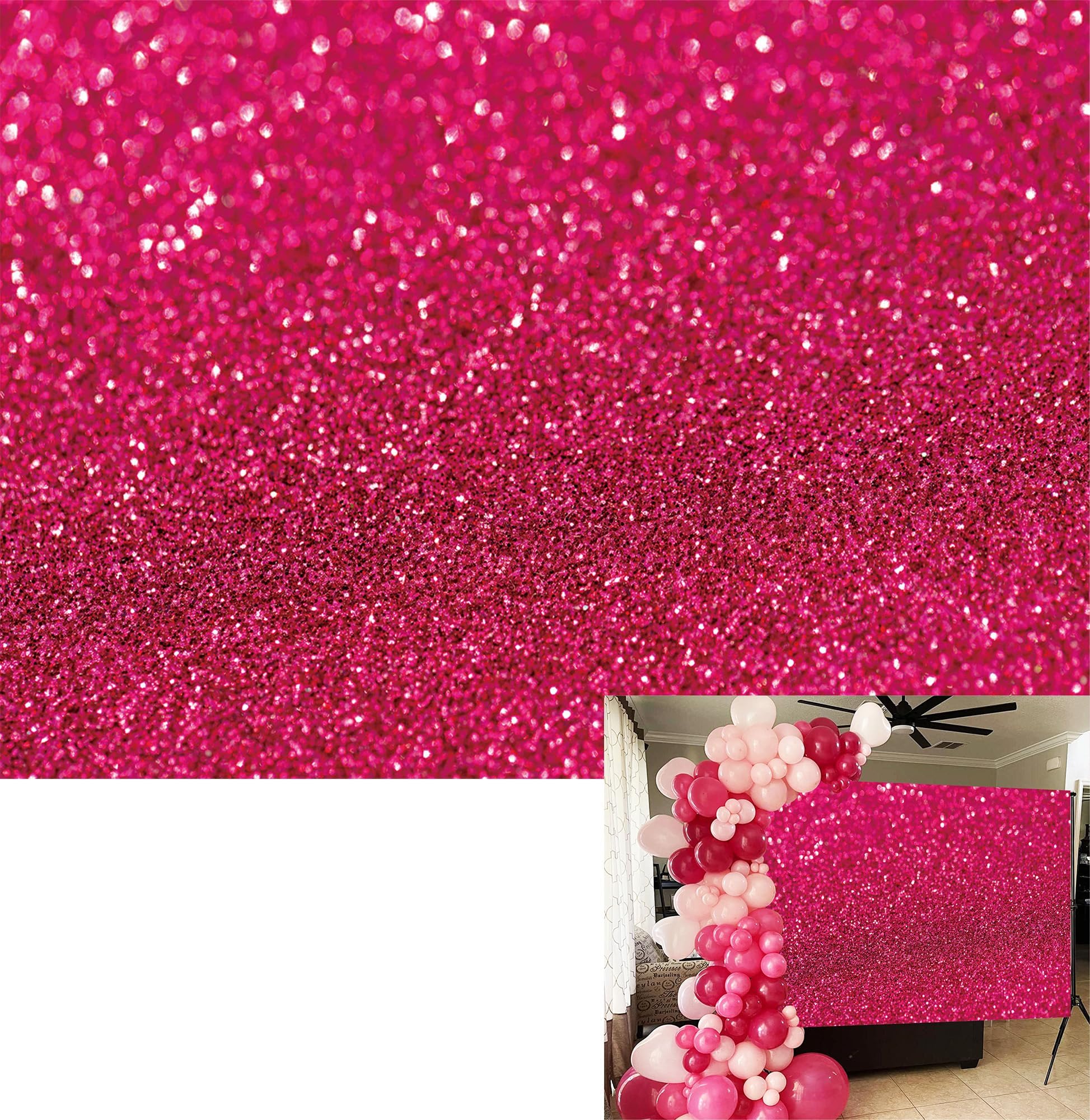 Amazon.com : PGSWEER 7x5ft Hot Pink Backdrop Shiny Bokeh Background Let ...