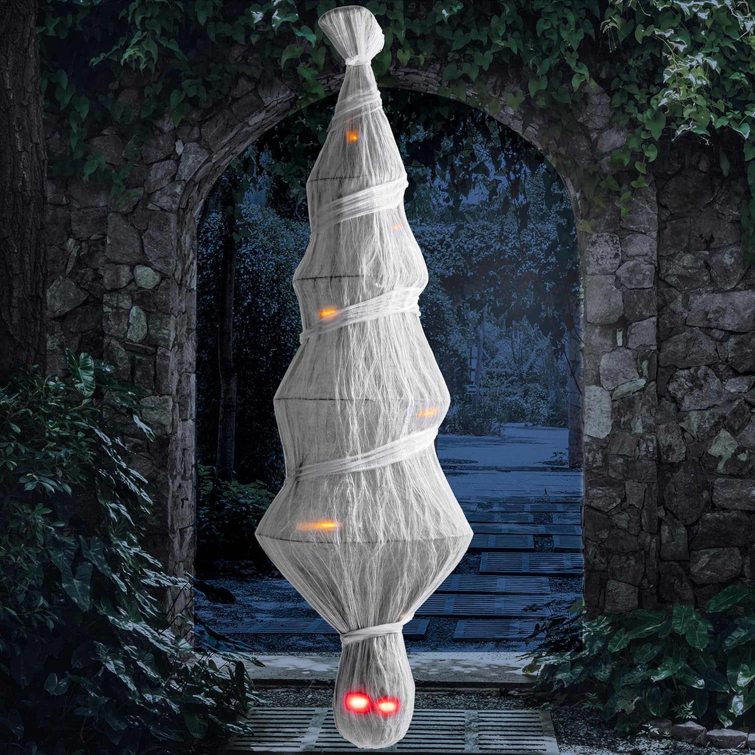 JOYIN 72" Halloween Decoration Hanging Cocoon Corpse Animated ...