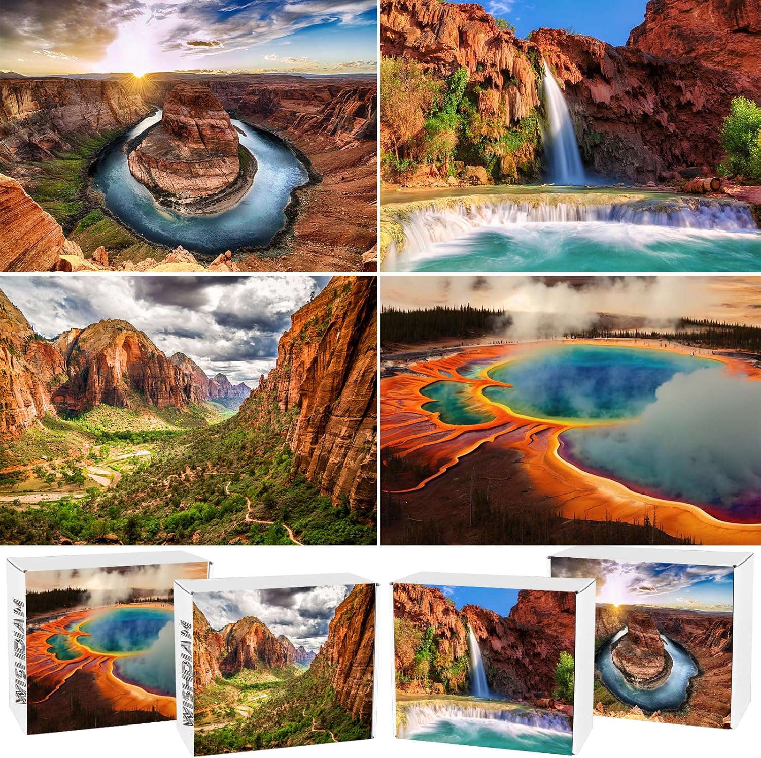 Amazon.com: 4 Pack Puzzles for Adults 1000 Pieces National Parks ...