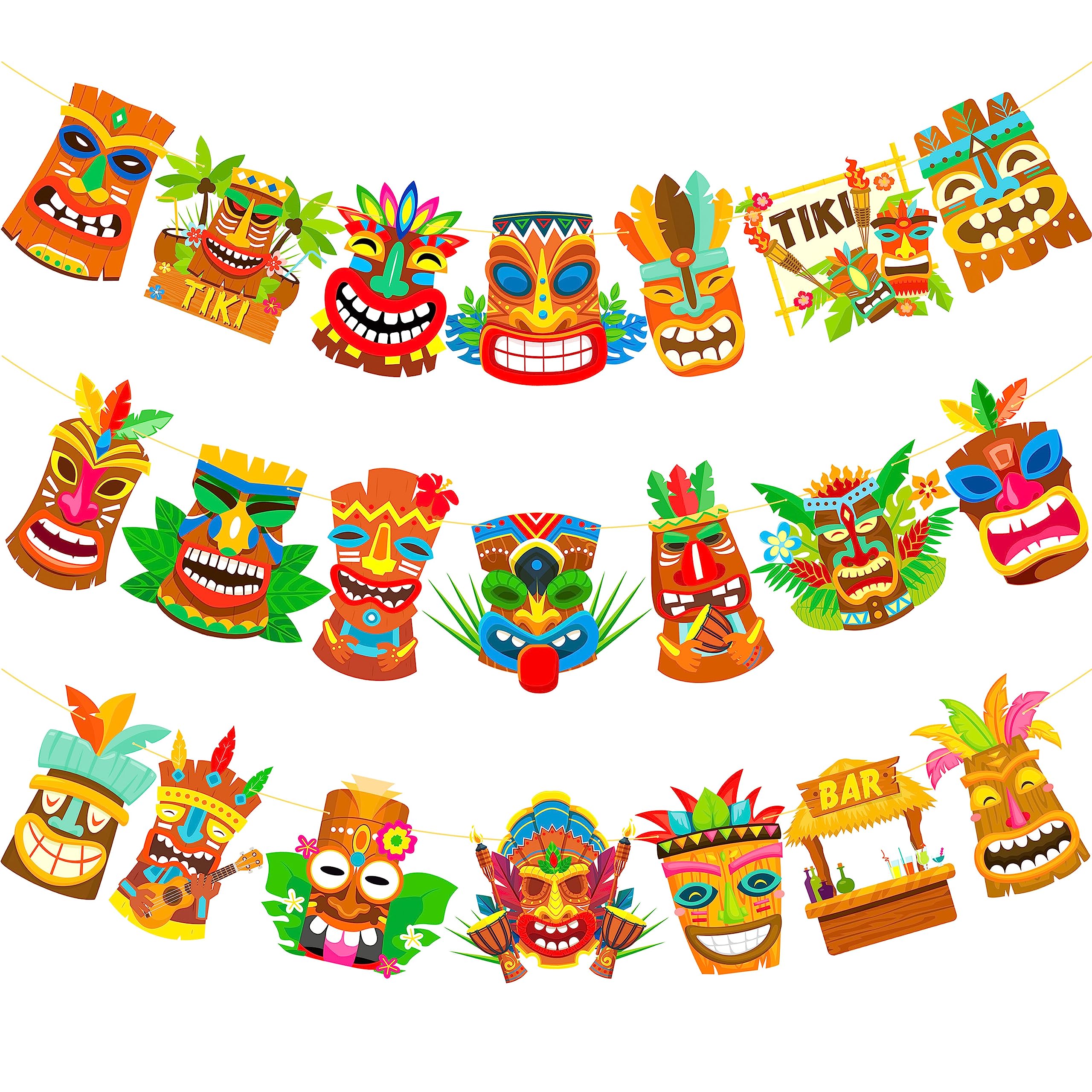Amazon.com: Hawaii Tiki Banner Hawaiian Luau Birthday Party Banners ...