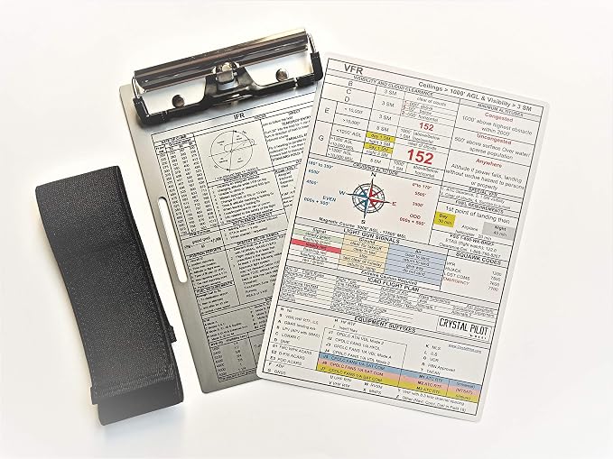 Crystal Pilot Aluminum Kneeboard and VFR and IFR Placard for 2020 with ...