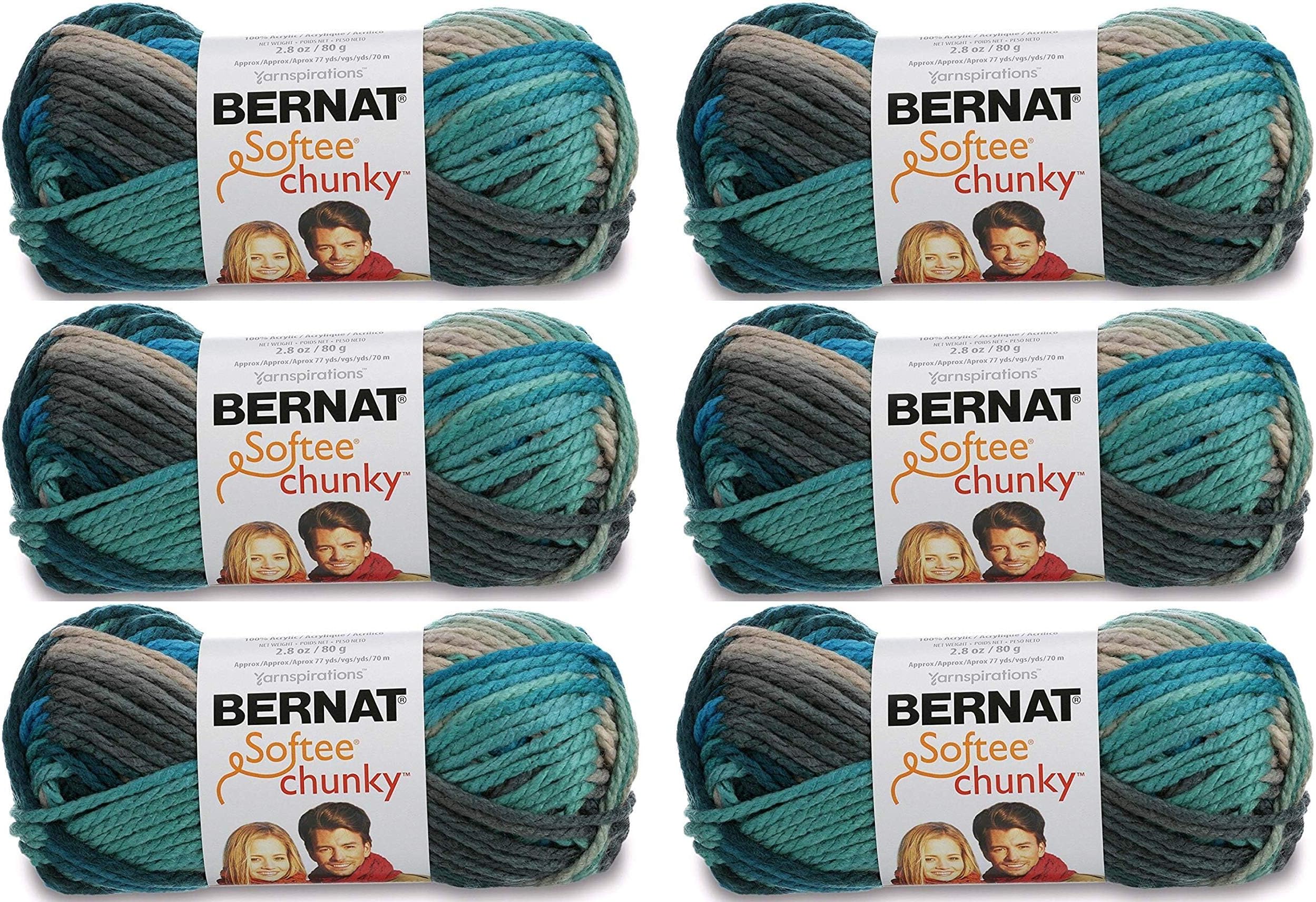 Amazon.com: Bernat Softee Chunky Ombre Yarn (6-Pack) Shadow 161129-29121