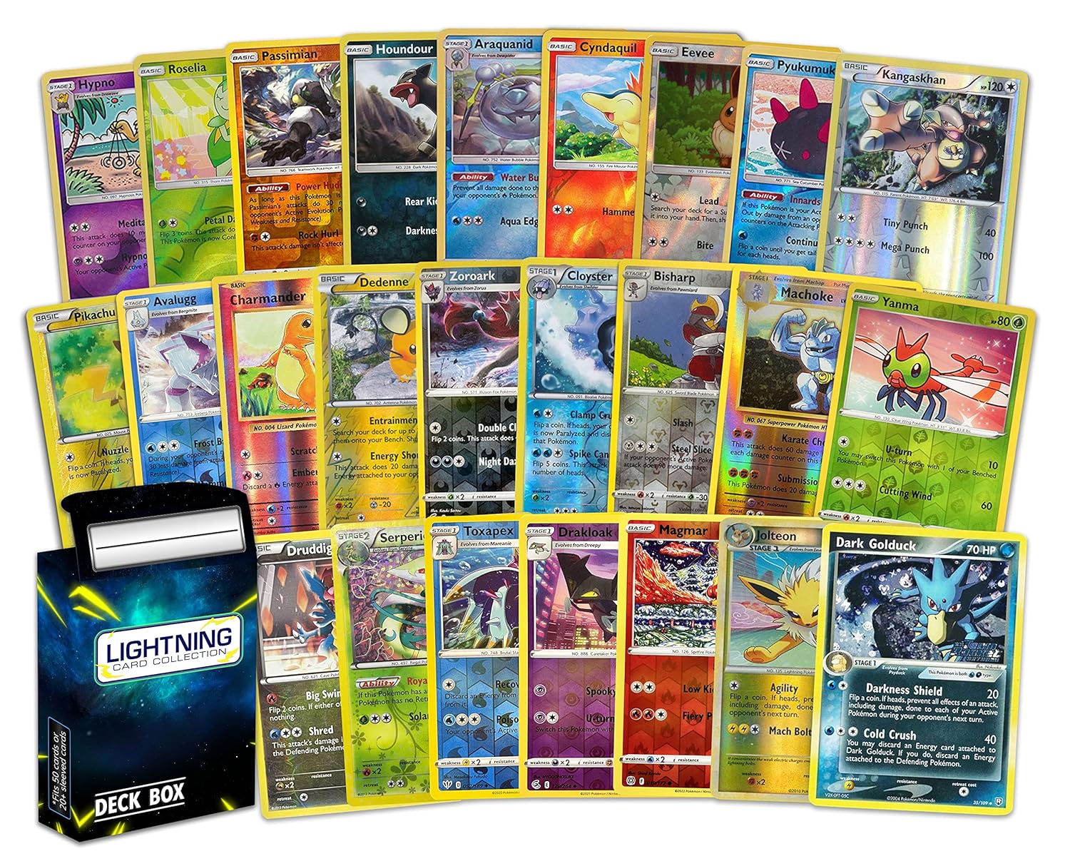 Lightning Card Collection 25 Holo Card Pack NO Duplicates All Cards are ...
